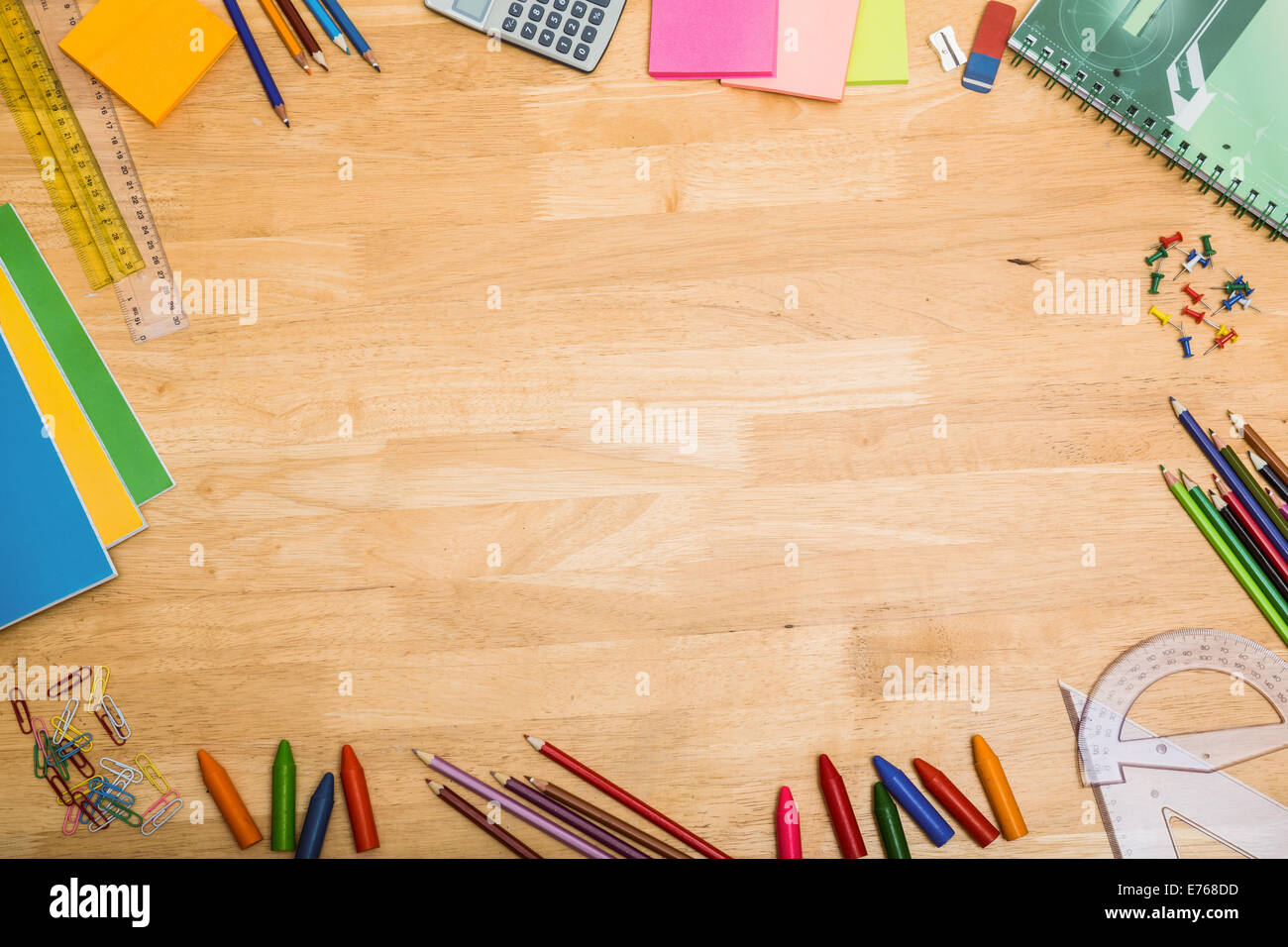 Overhead shot school supplies hi-res stock photography and images - Alamy