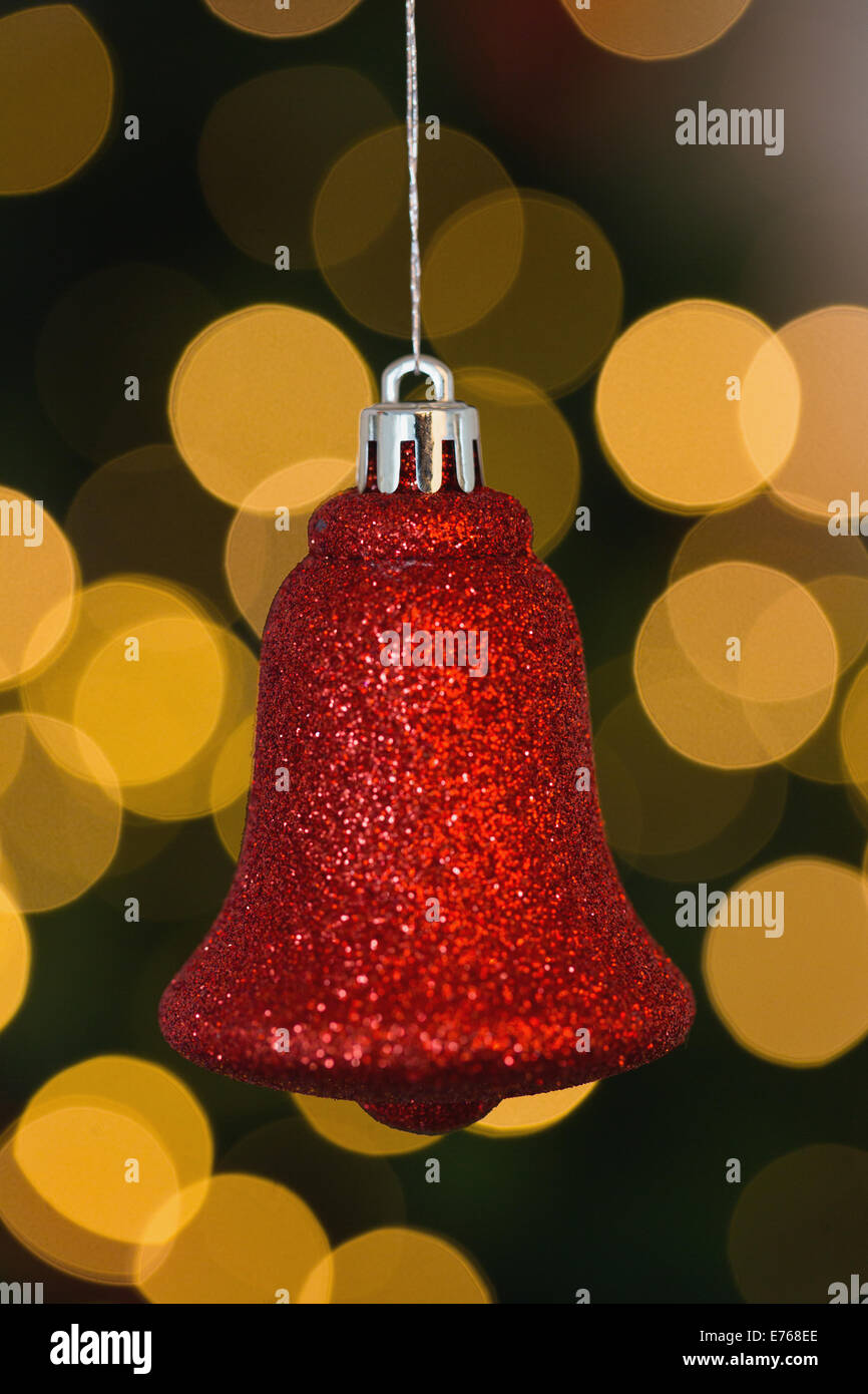 Red christmas bell decoration hanging Stock Photo - Alamy