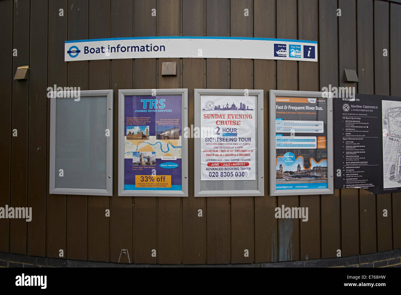 Greenwich, London - Advertising hoarding adshells around the Cutty Sark ...