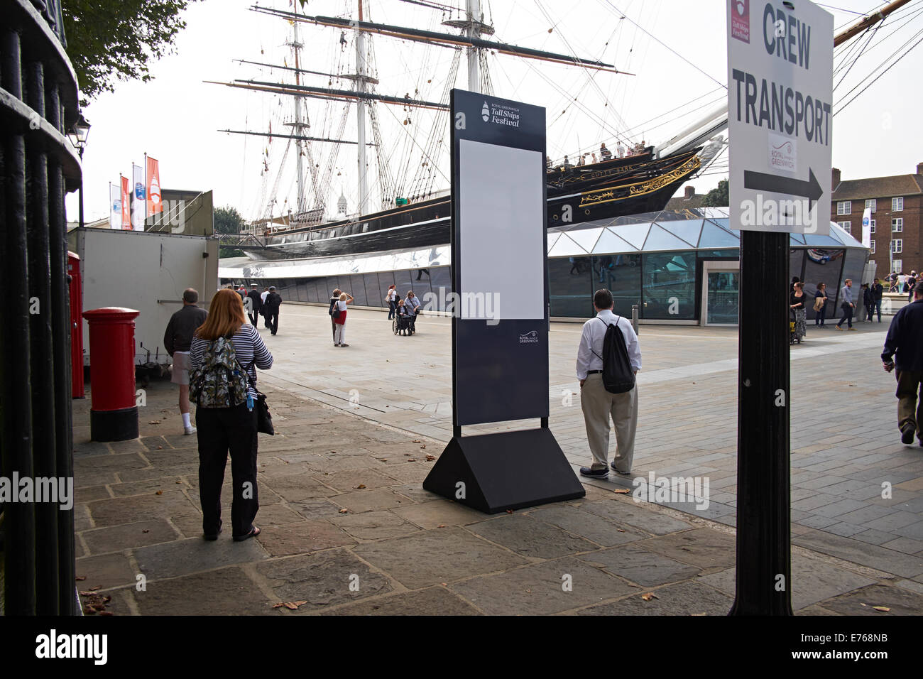 Greenwich, London - Advertising hoarding adshells around the Cutty Sark ...