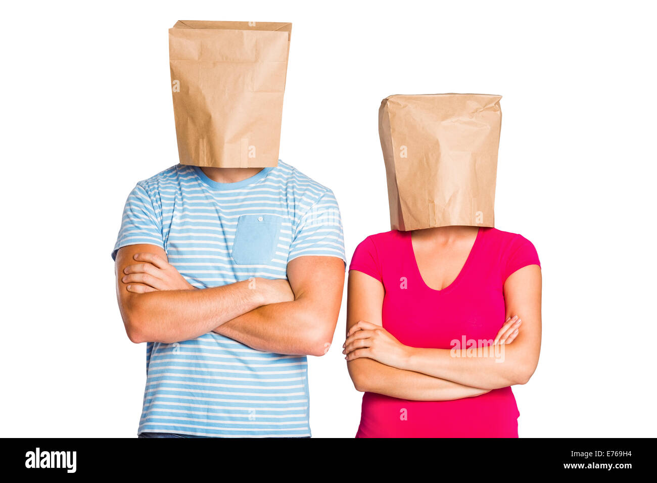Woman paper bag over head hi-res stock photography and images - Alamy