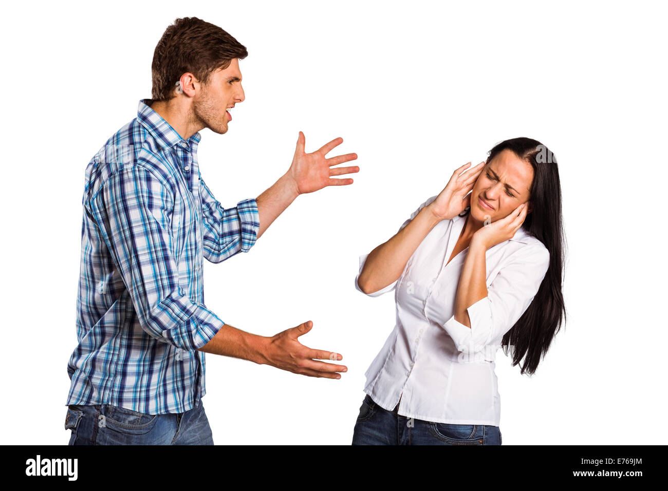 Aggressive man overpowering his girlfriend Stock Photo - Alamy