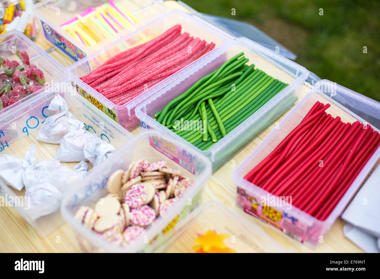 Sweets on a Stall at a Fete Stock Photo - Alamy