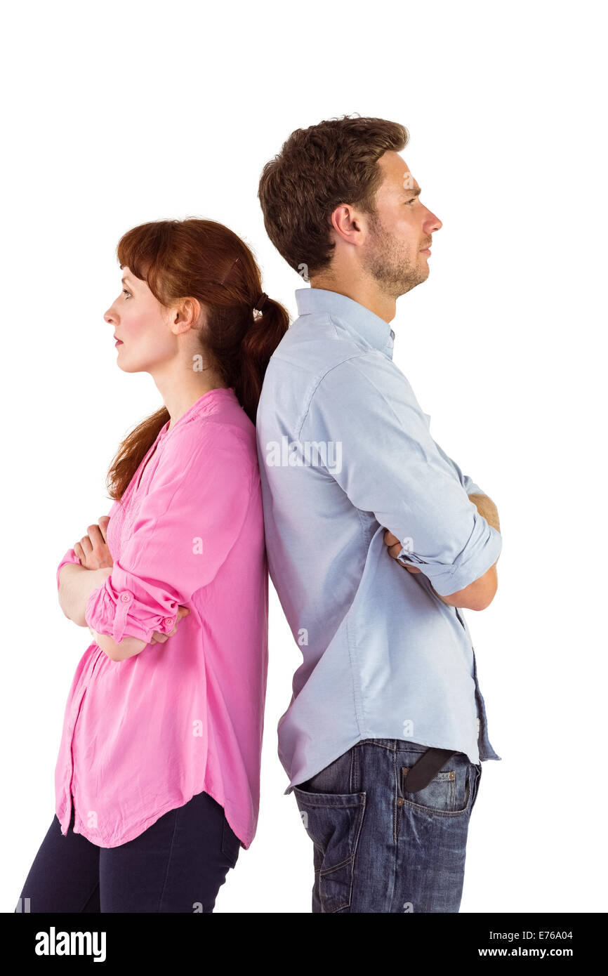Irritated couple ignoring each other Stock Photo - Alamy