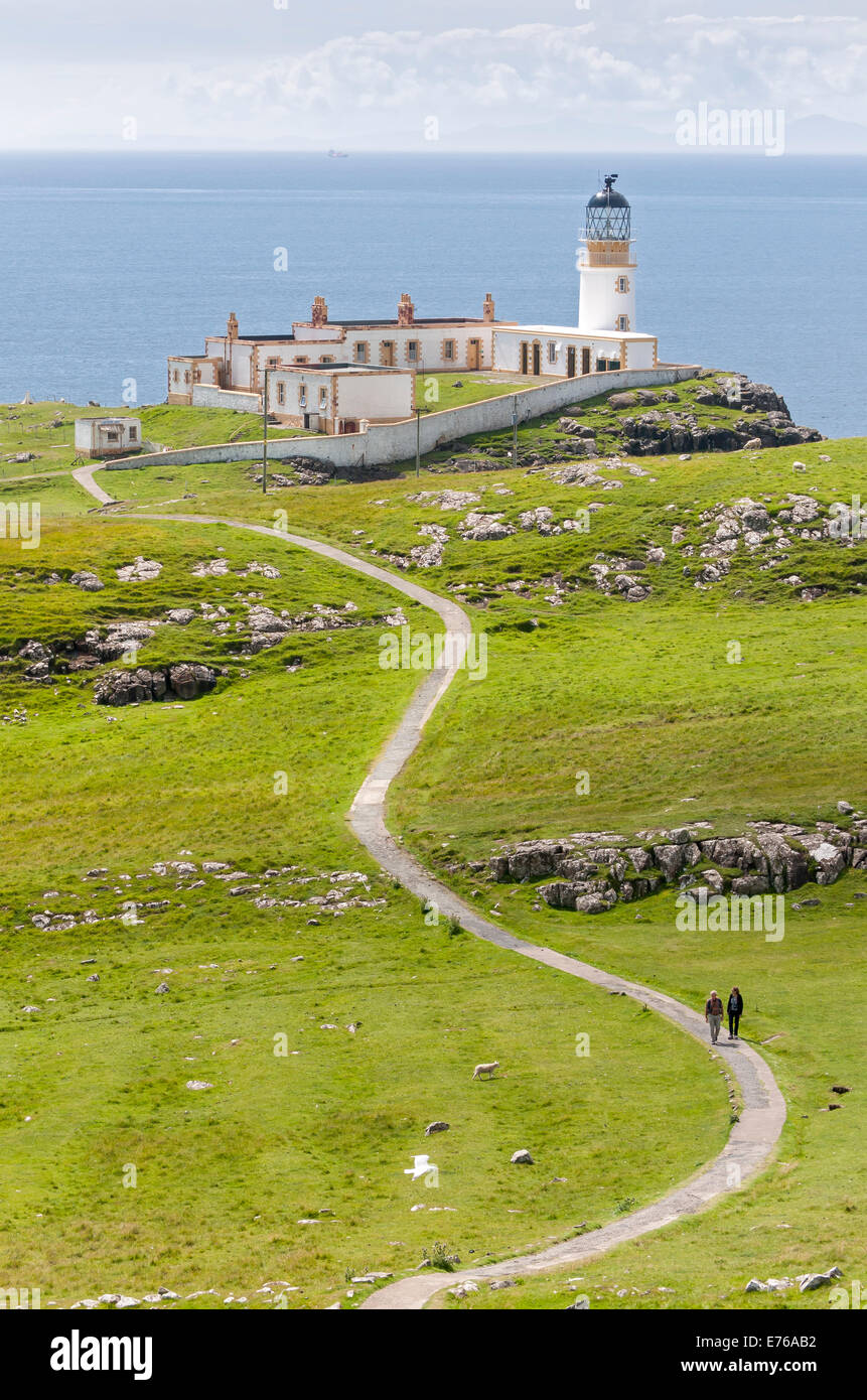 Tourists on Hiking Trail to Neist Point Lighthouse, Isle of Skye ...