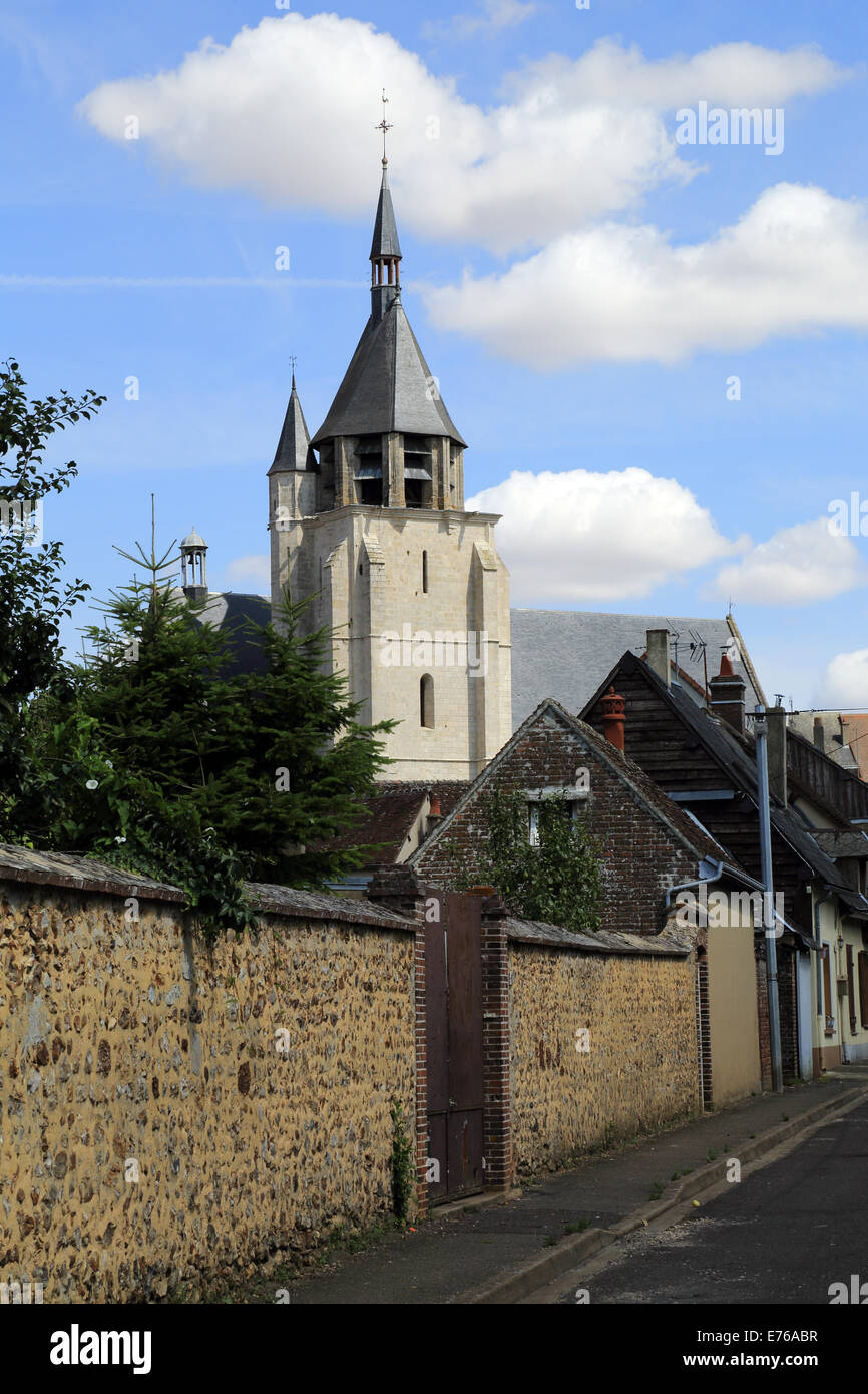 View of Eglise Saint Jacques from Rue de la Fontaine, Illiers Combray ...