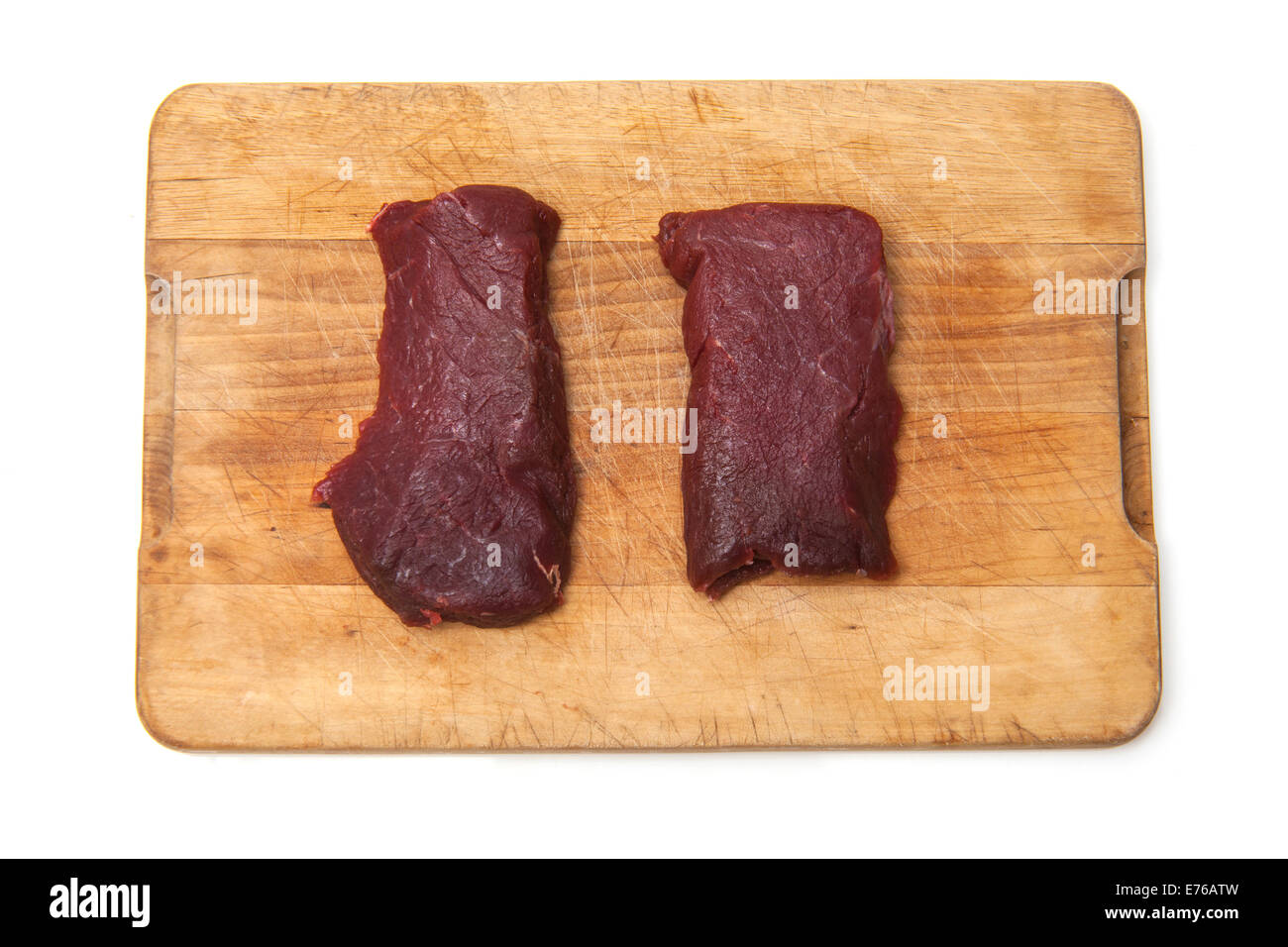 Camel meat steaks uncooked isolated on a white studio background Stock ...