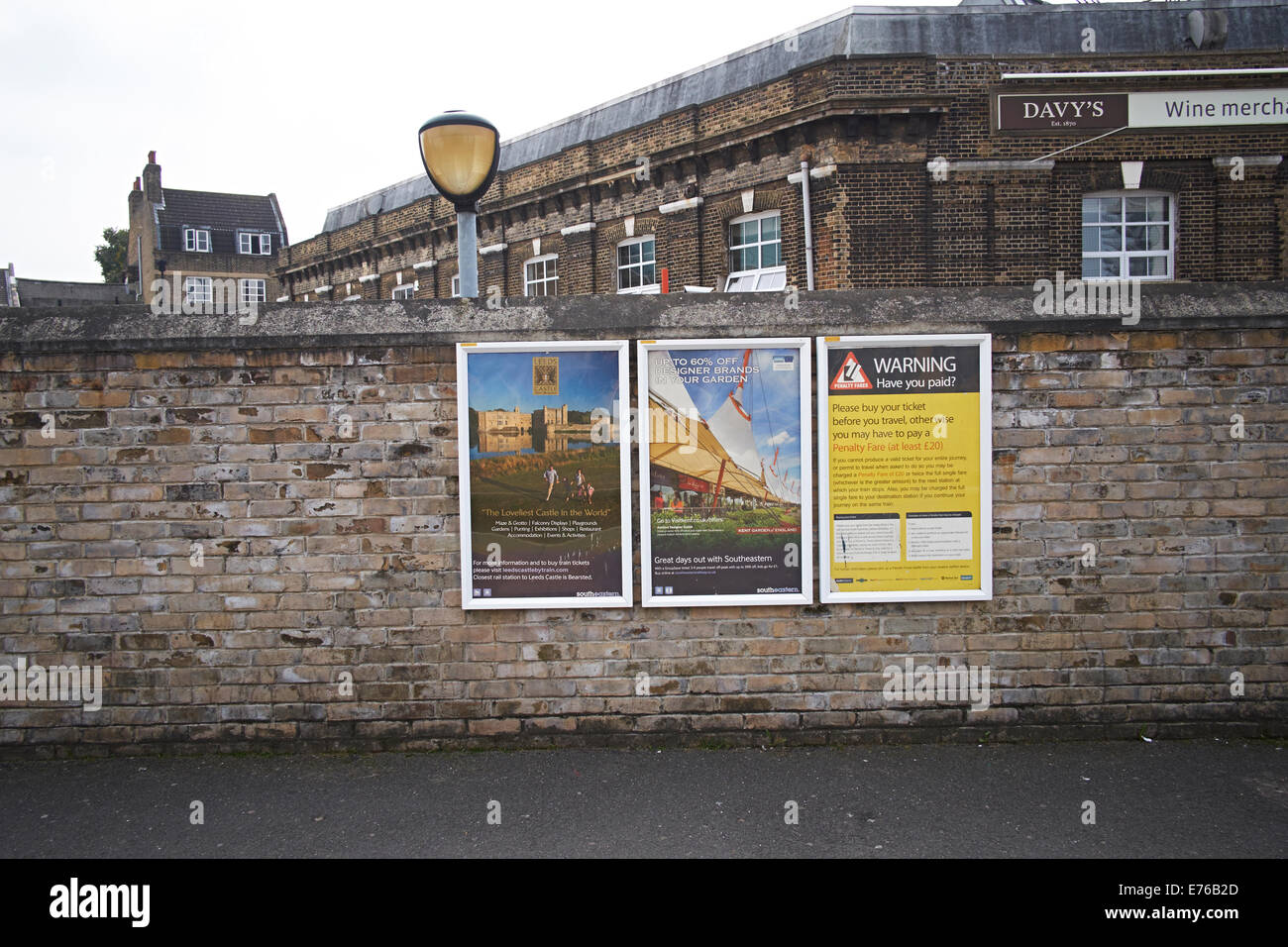 London - Advertising hoarding or adshells around the Greenwich ...