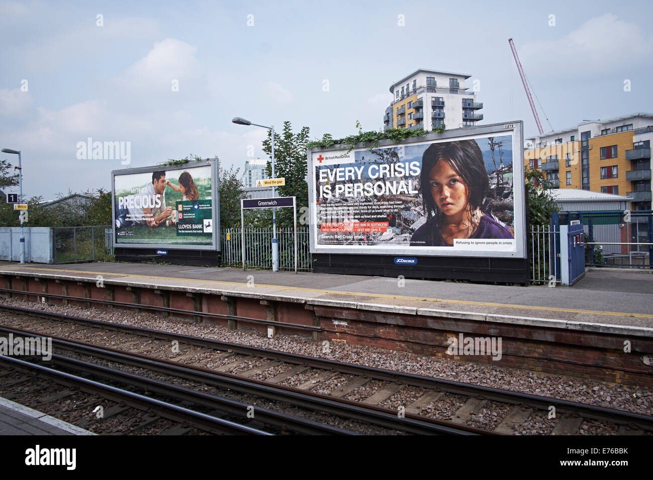 London - Advertising hoarding or adshells around the Greenwich ...
