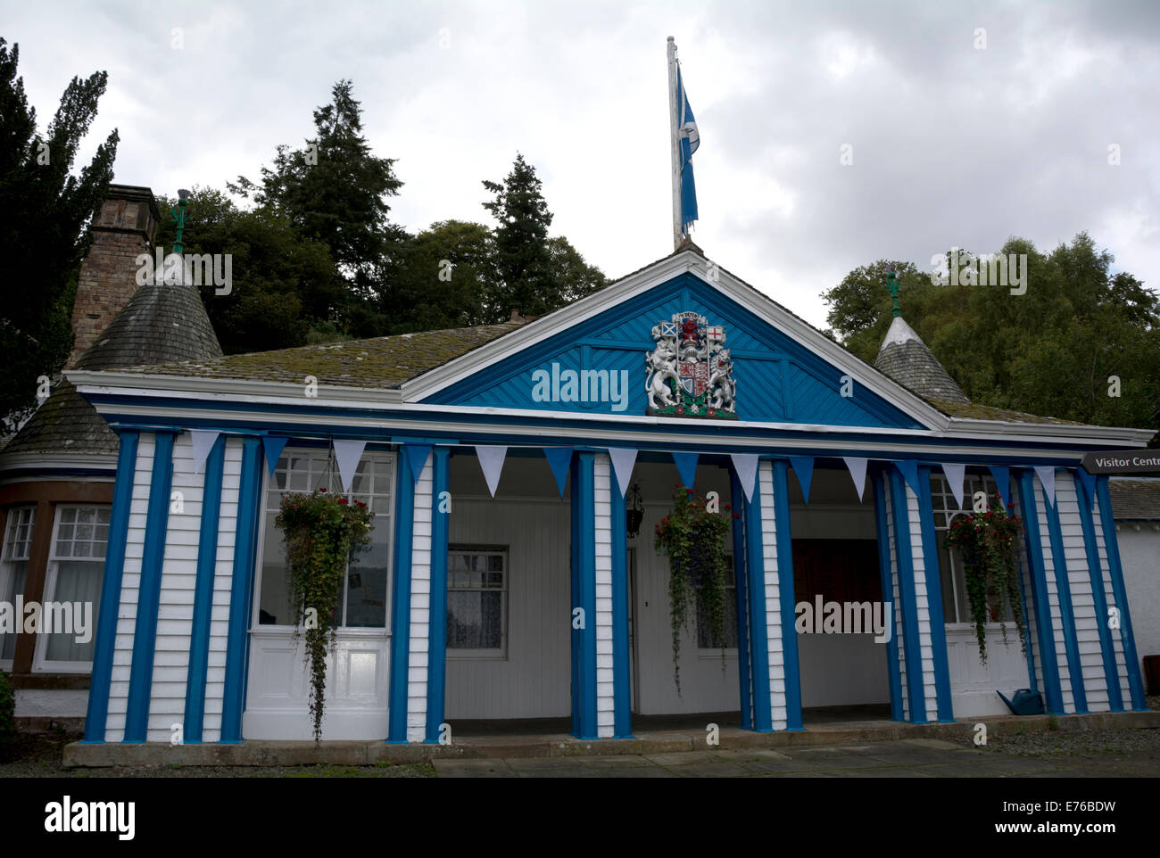 The pavilion with the Royal arms of Scotland at St Ronan's Wells at ...