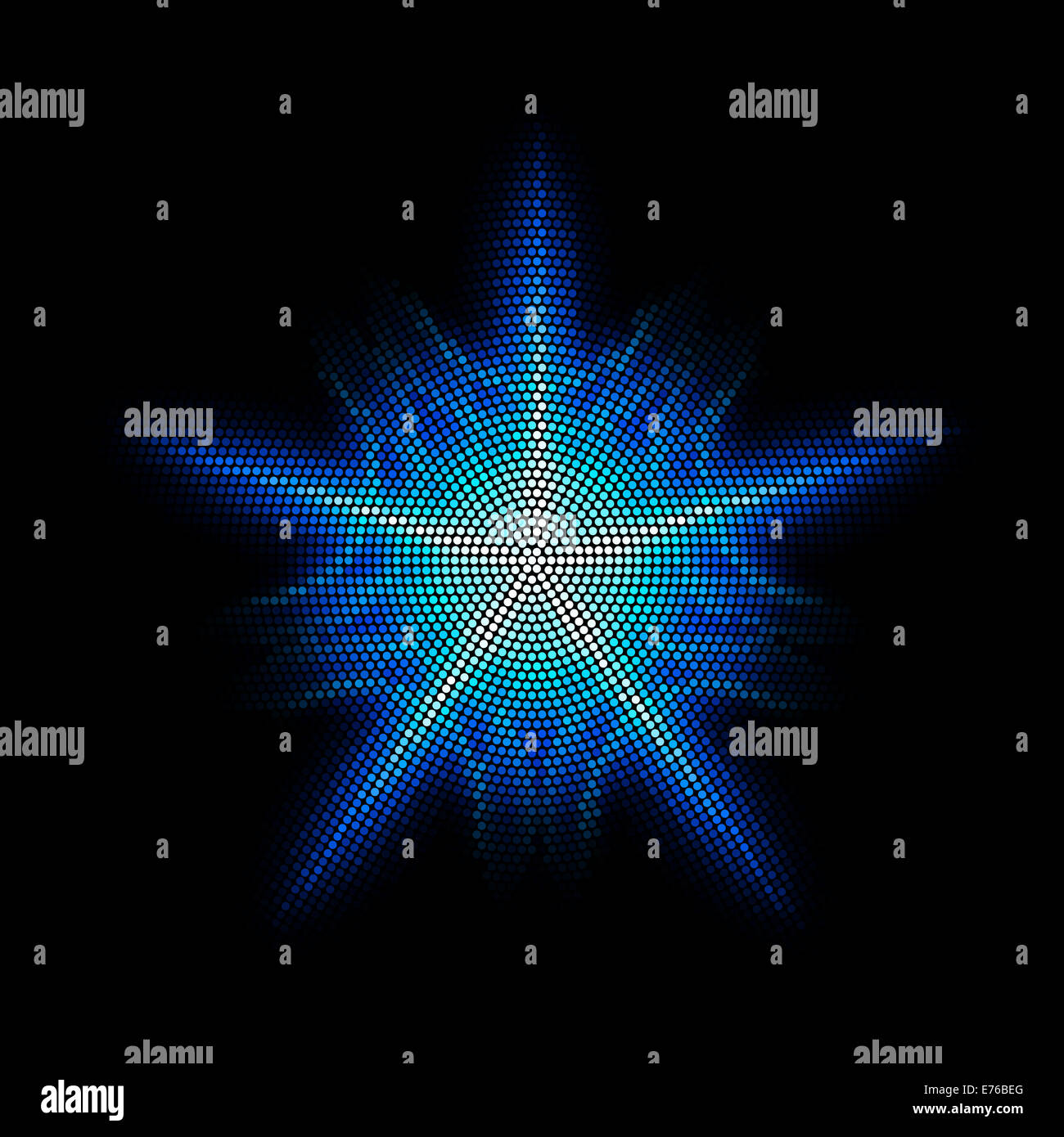 Dots digital form star on the black background Stock Photo - Alamy