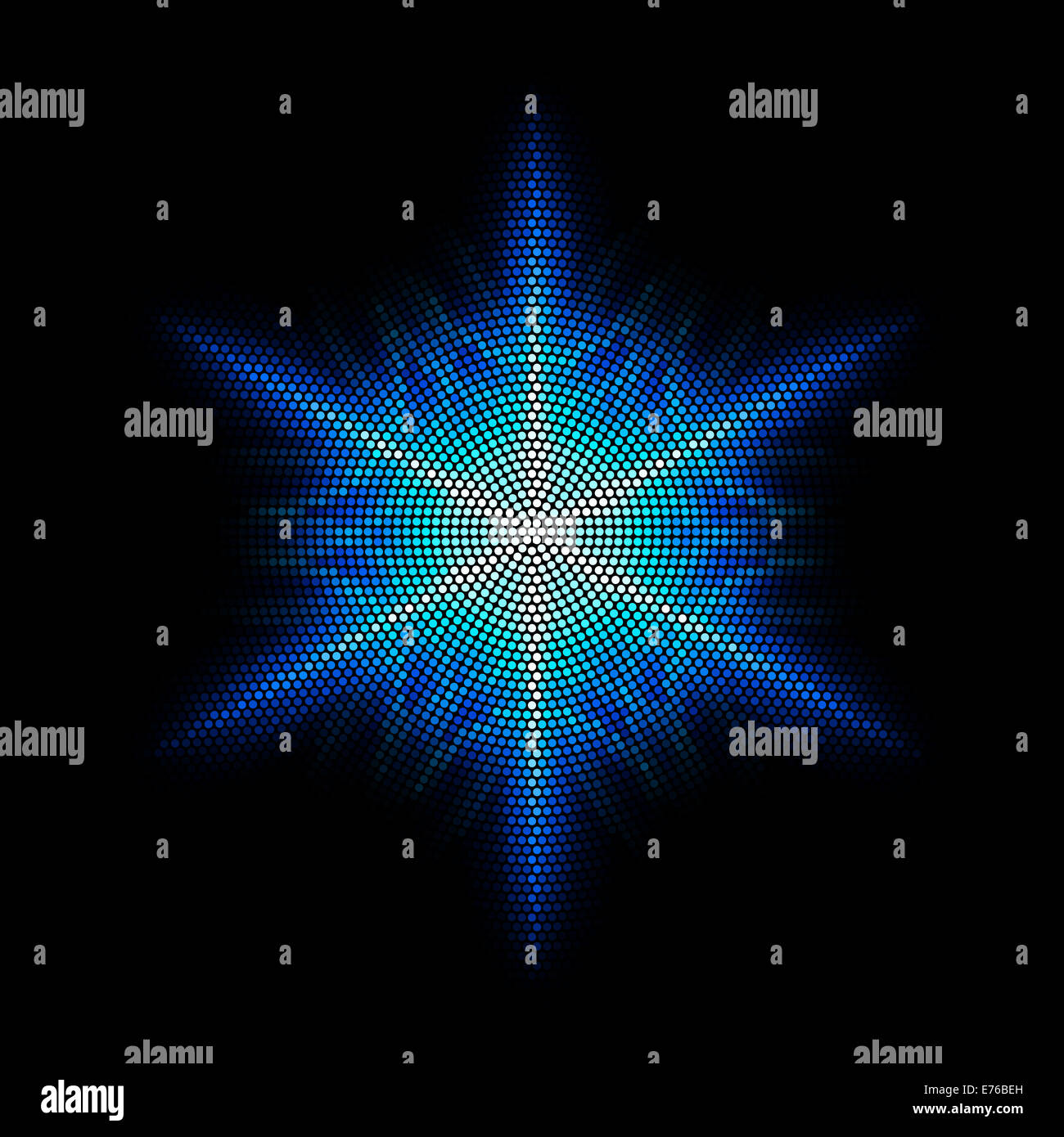Dots digital star with five tips on the black background Stock Photo ...