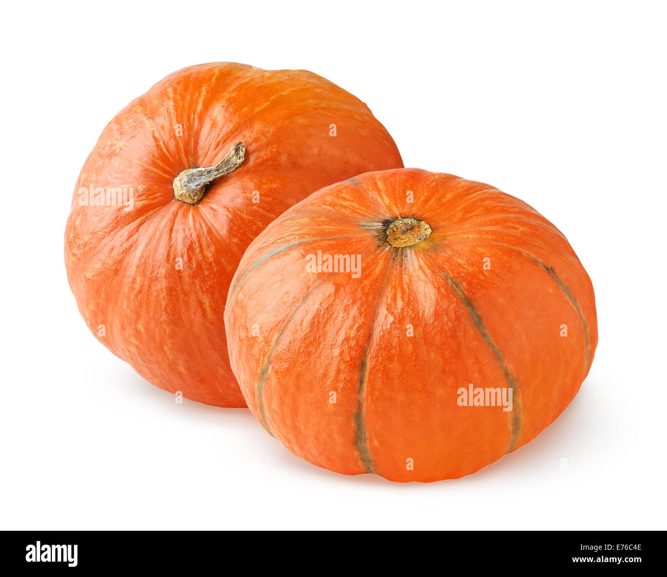 Two pumpkins on white background Stock Photo - Alamy