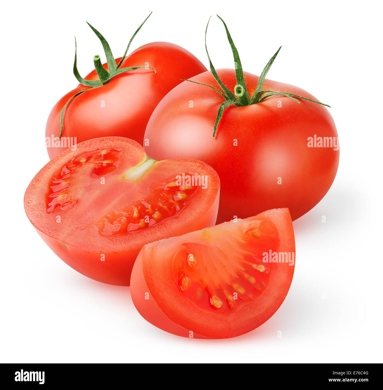 Fresh tomatoes on white background Stock Photo - Alamy