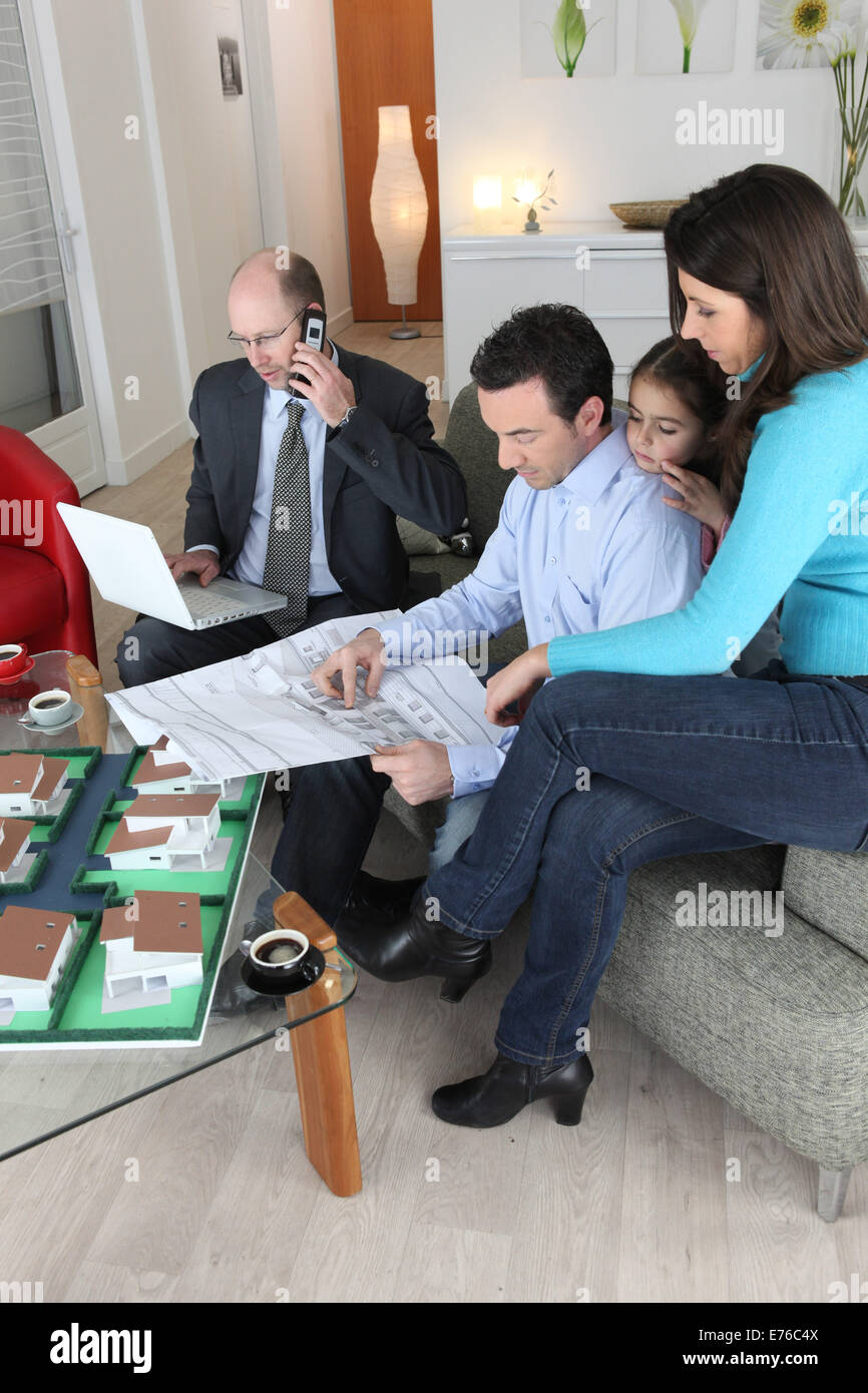 family buying a new house Stock Photo - Alamy