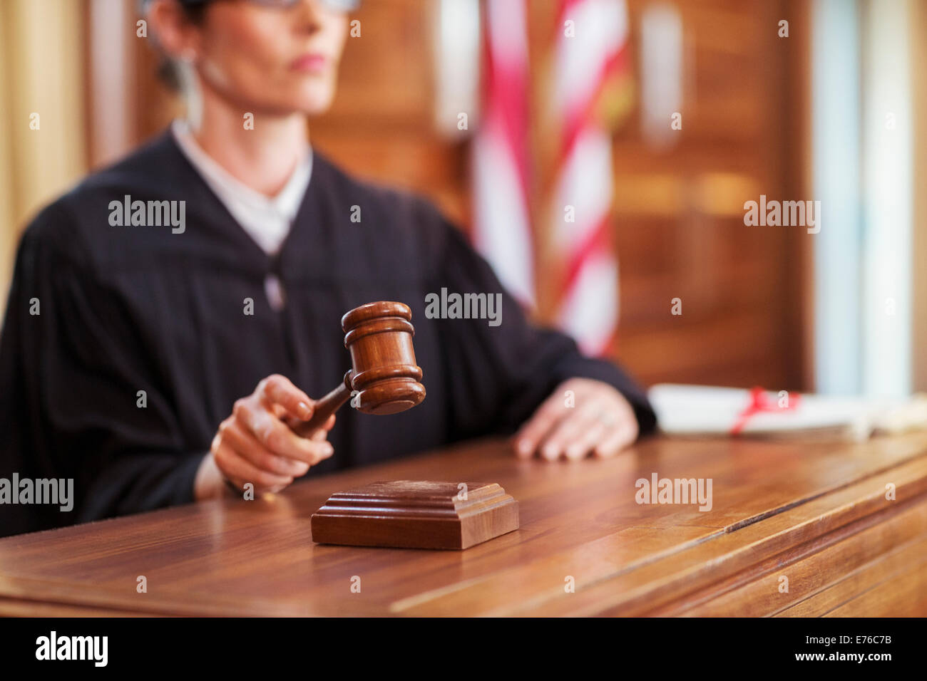 Mature judge gavel in hi-res stock photography and images - Alamy