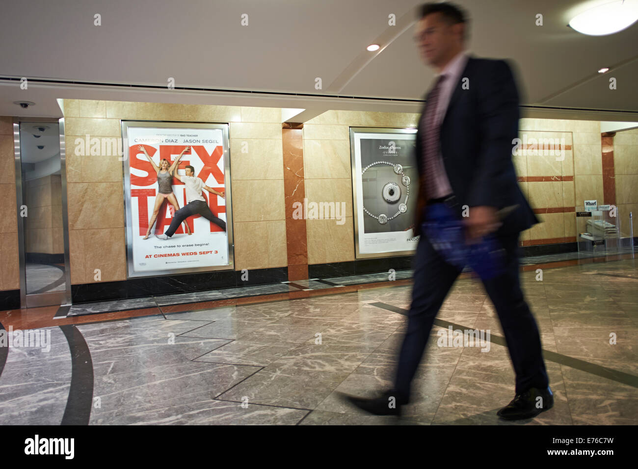 London - Advertising hoarding or adshells around the Canary wharf ...