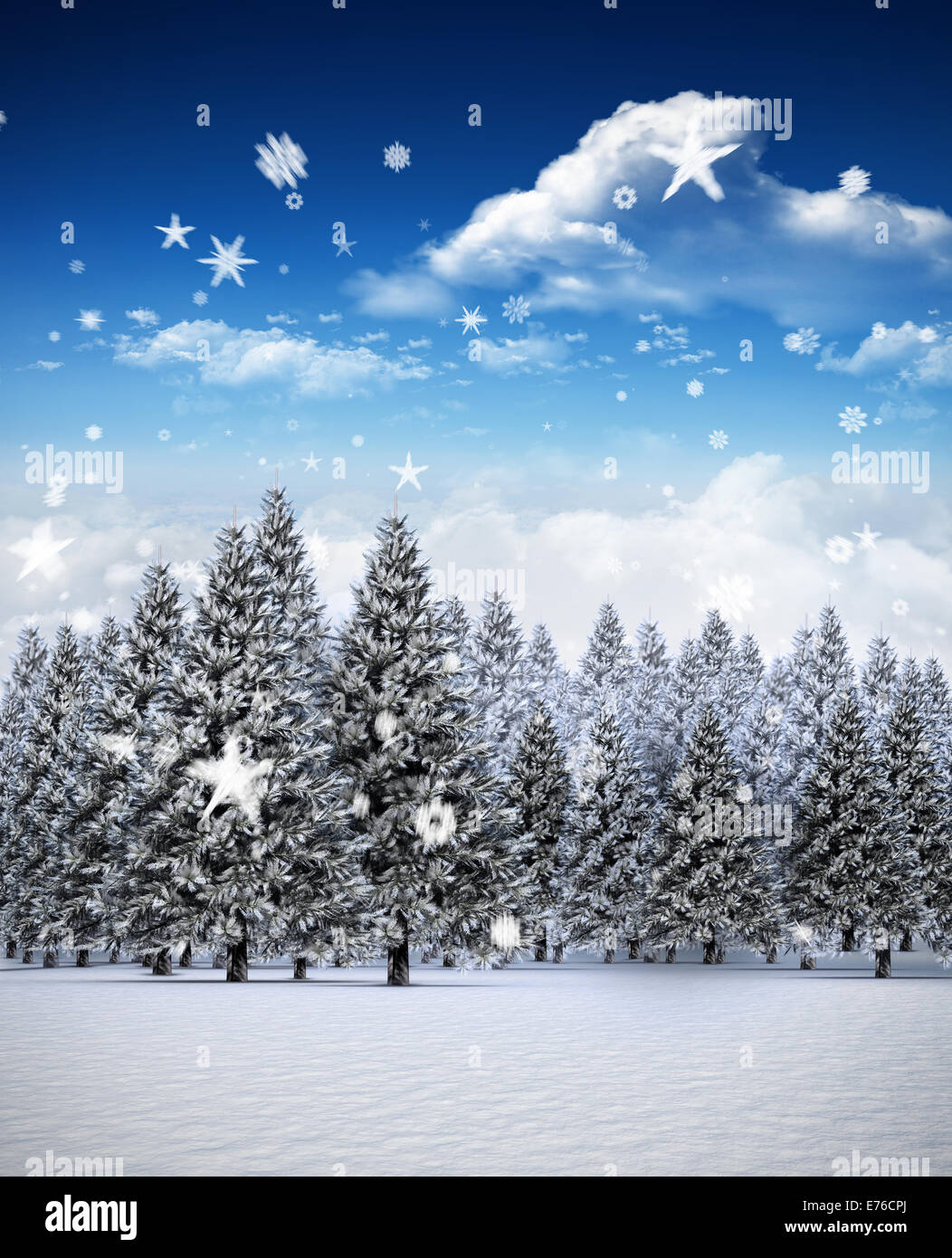 Composite image of snow falling Stock Photo - Alamy