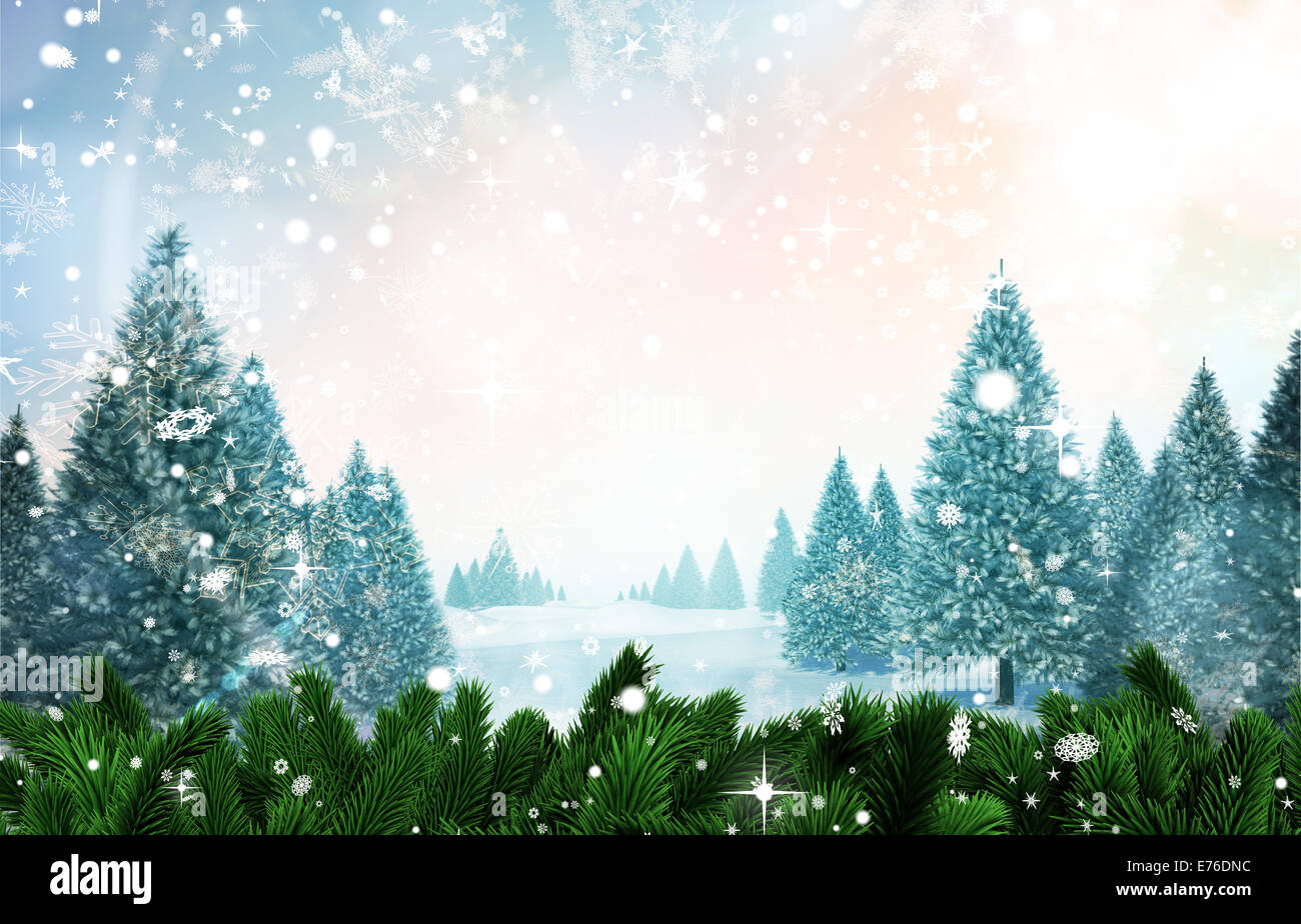 Digital composite falling snow green hi-res stock photography and ...