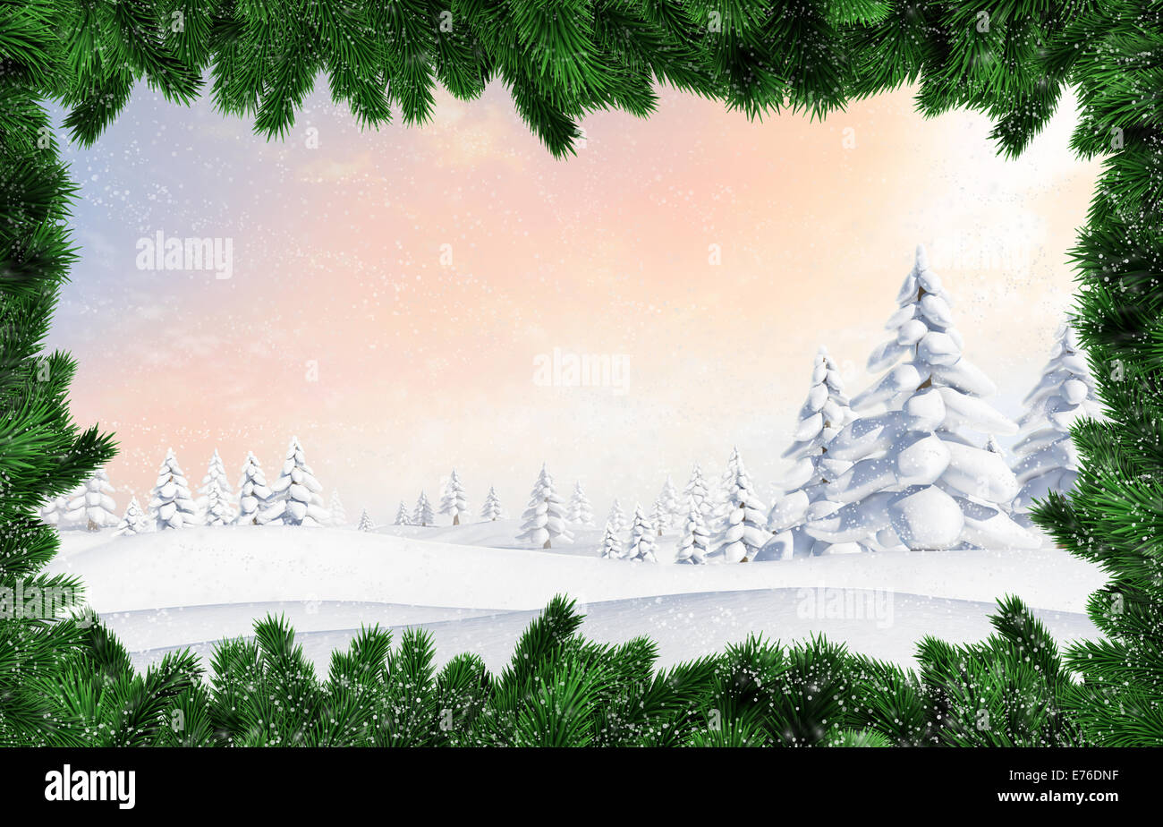 Composite image of snow falling Stock Photo - Alamy