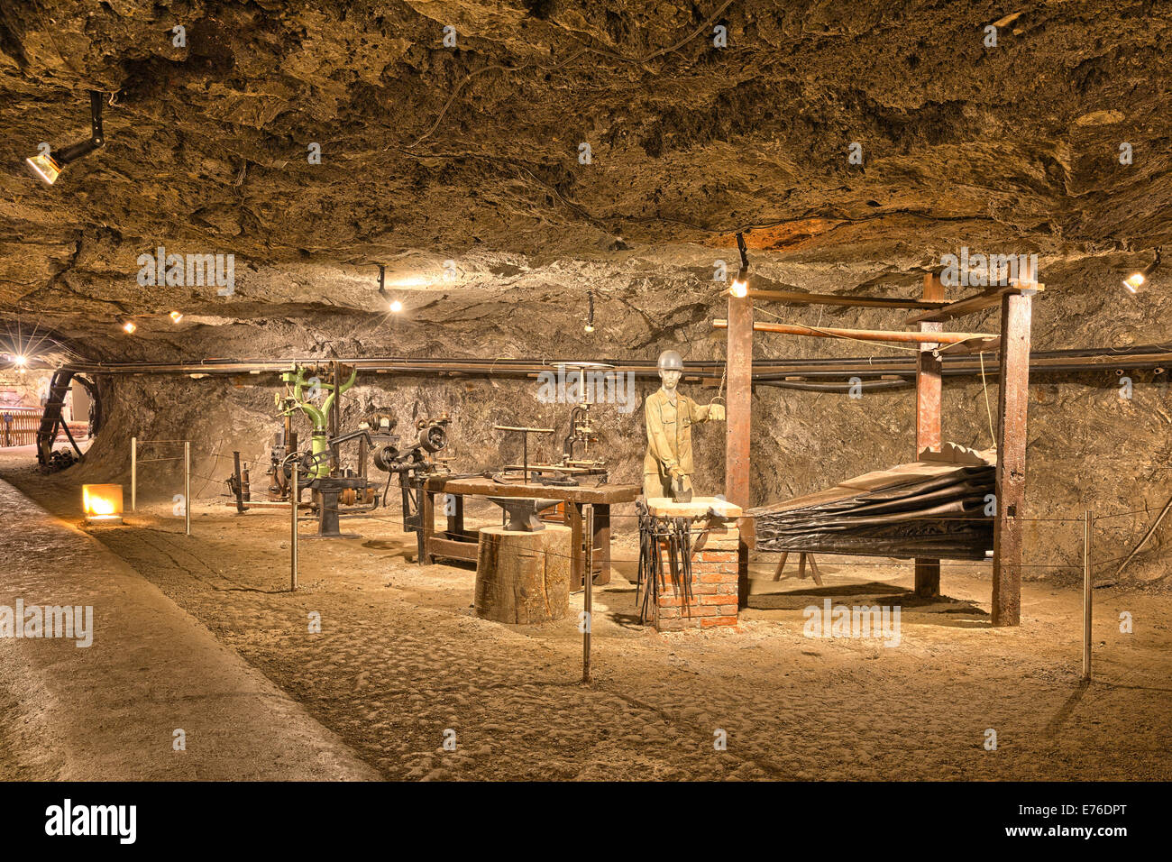 Visitor tour through the salt mine in Bex Stock Photo - Alamy