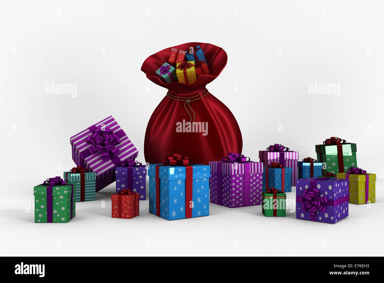 Santa sack full of gifts Stock Photo - Alamy