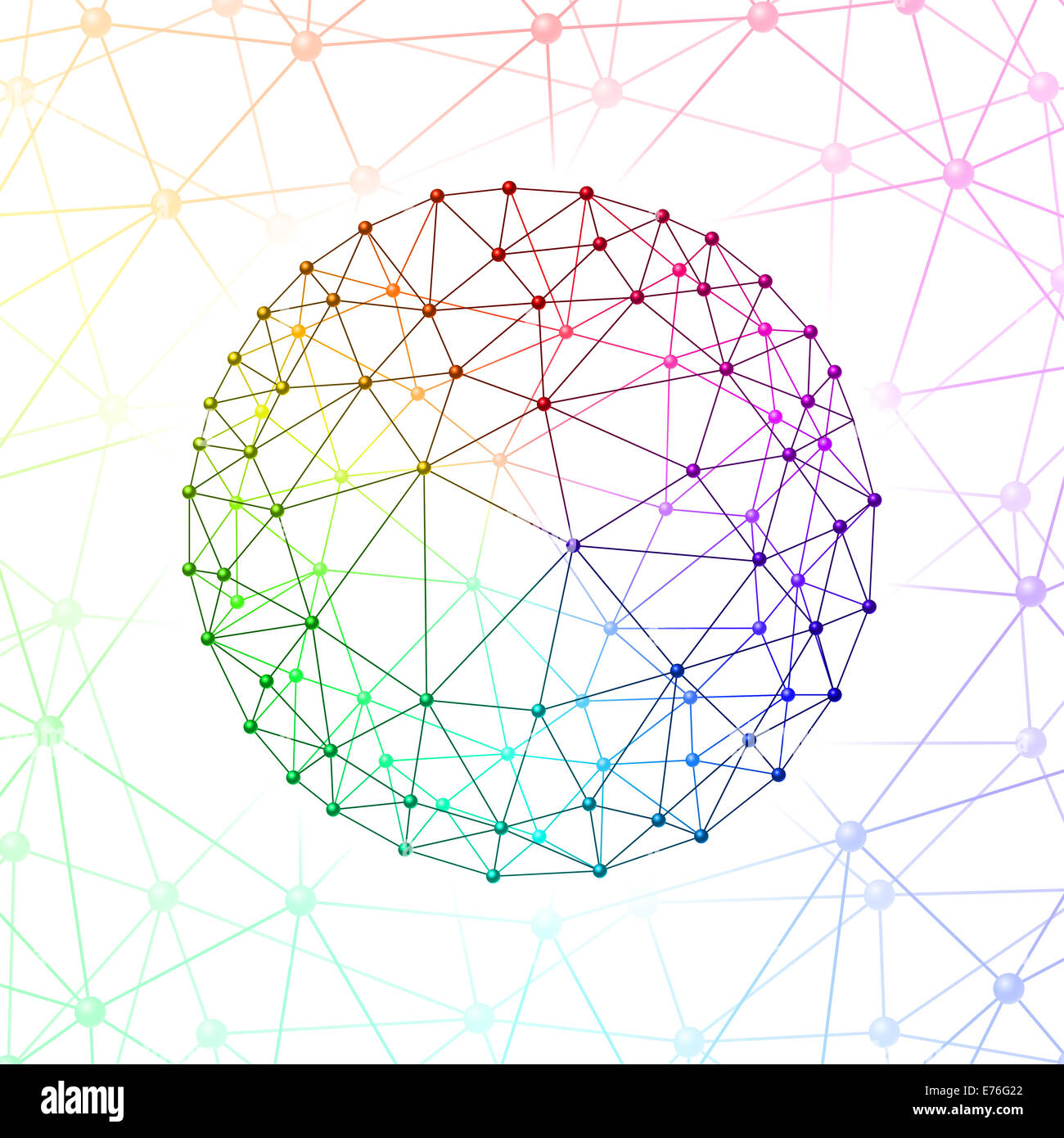 Internet web envelopes sphere on background of the web connected Stock ...