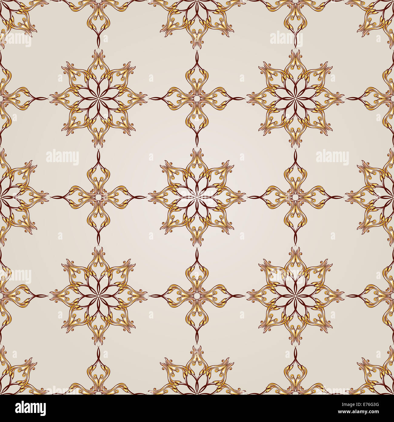 Seamless floral pattern of the brown henna on beige background Stock ...