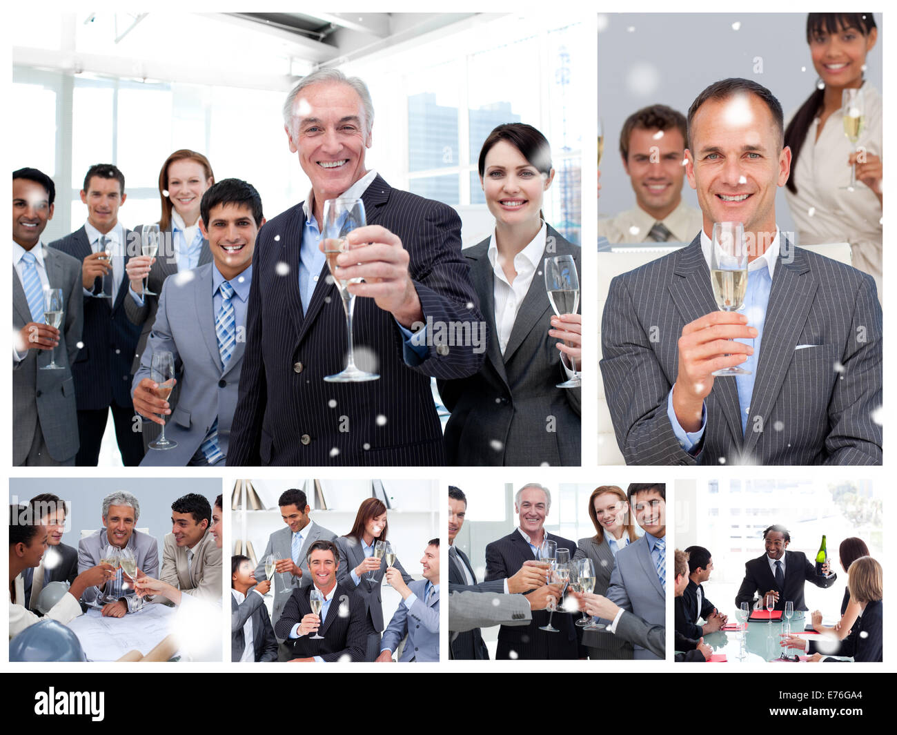 Composite image of collage of business people celebrating success Stock ...