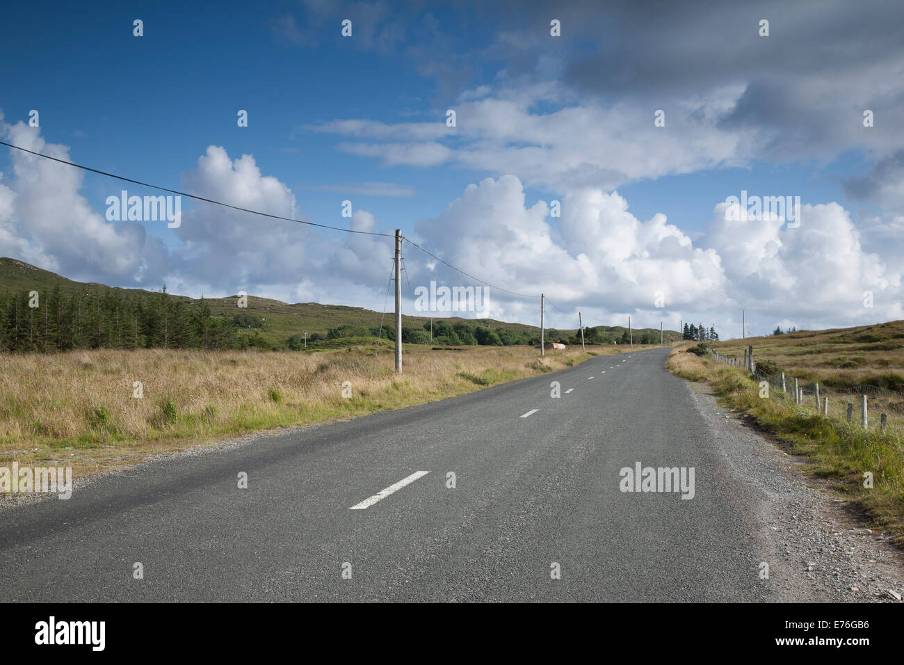 Open Road in Connemara National Park, County Galway, Ireland Stock ...