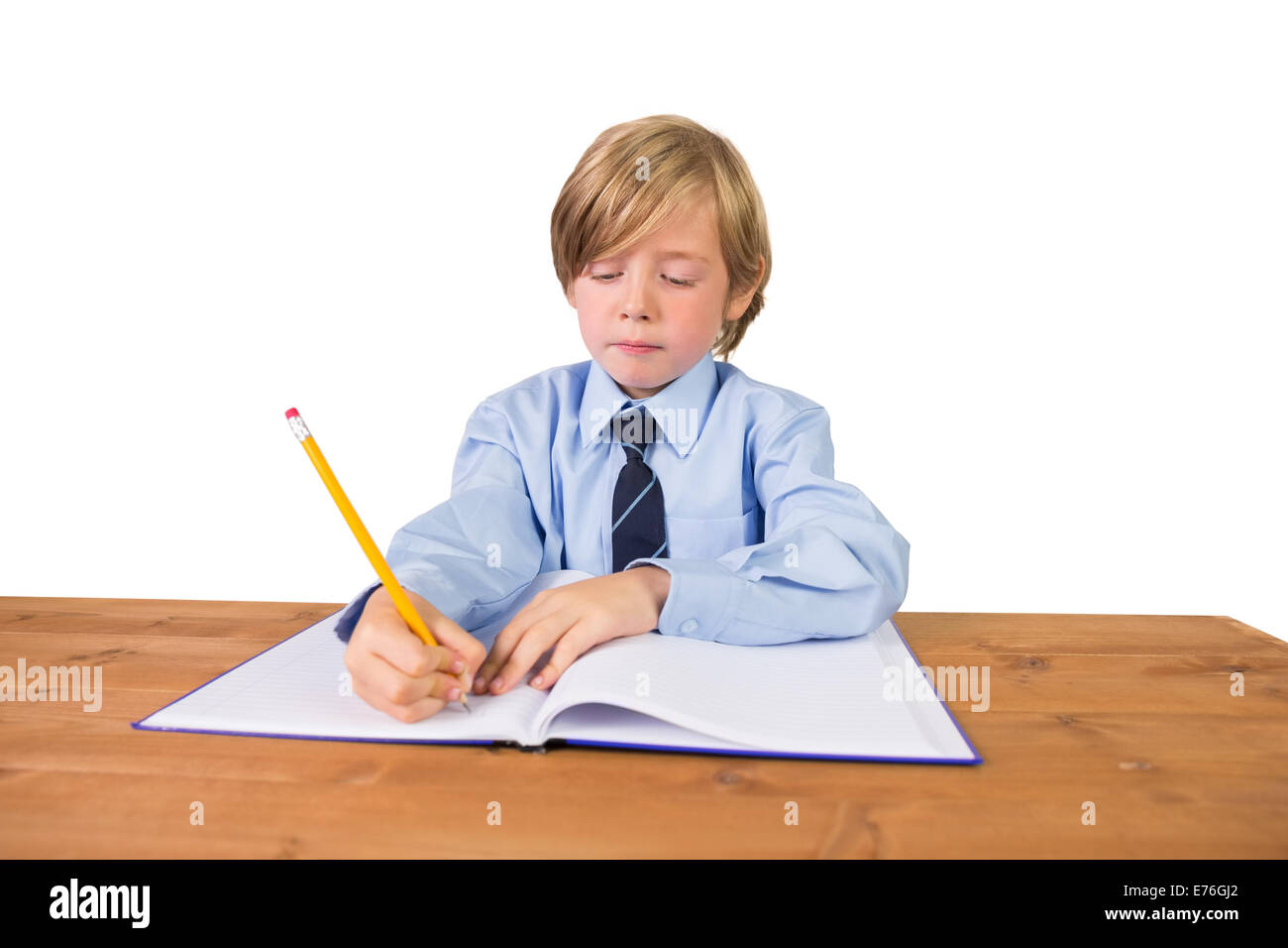 Student writing notes in notepad Stock Photo - Alamy