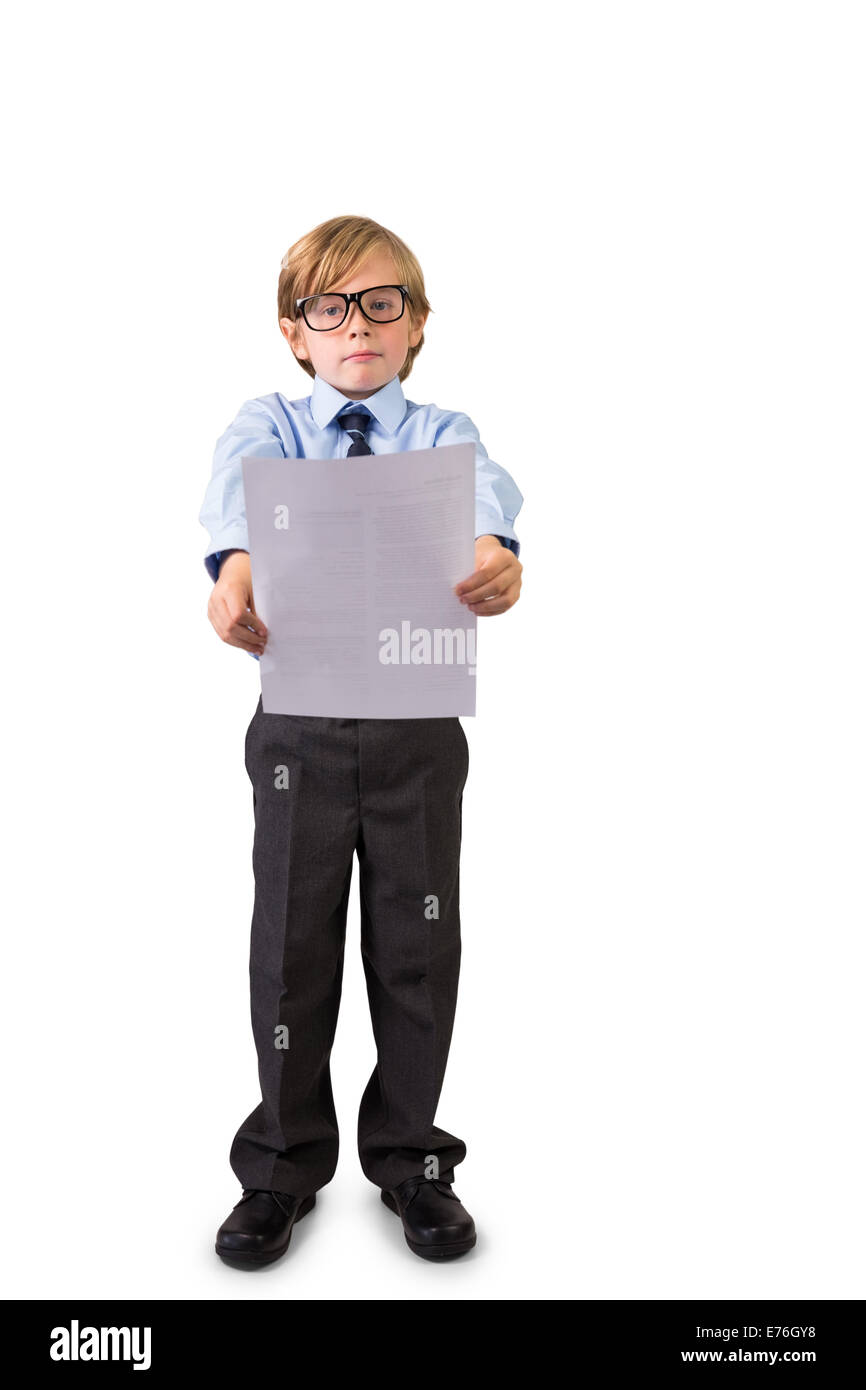 Student holding sheet of paper Stock Photo - Alamy