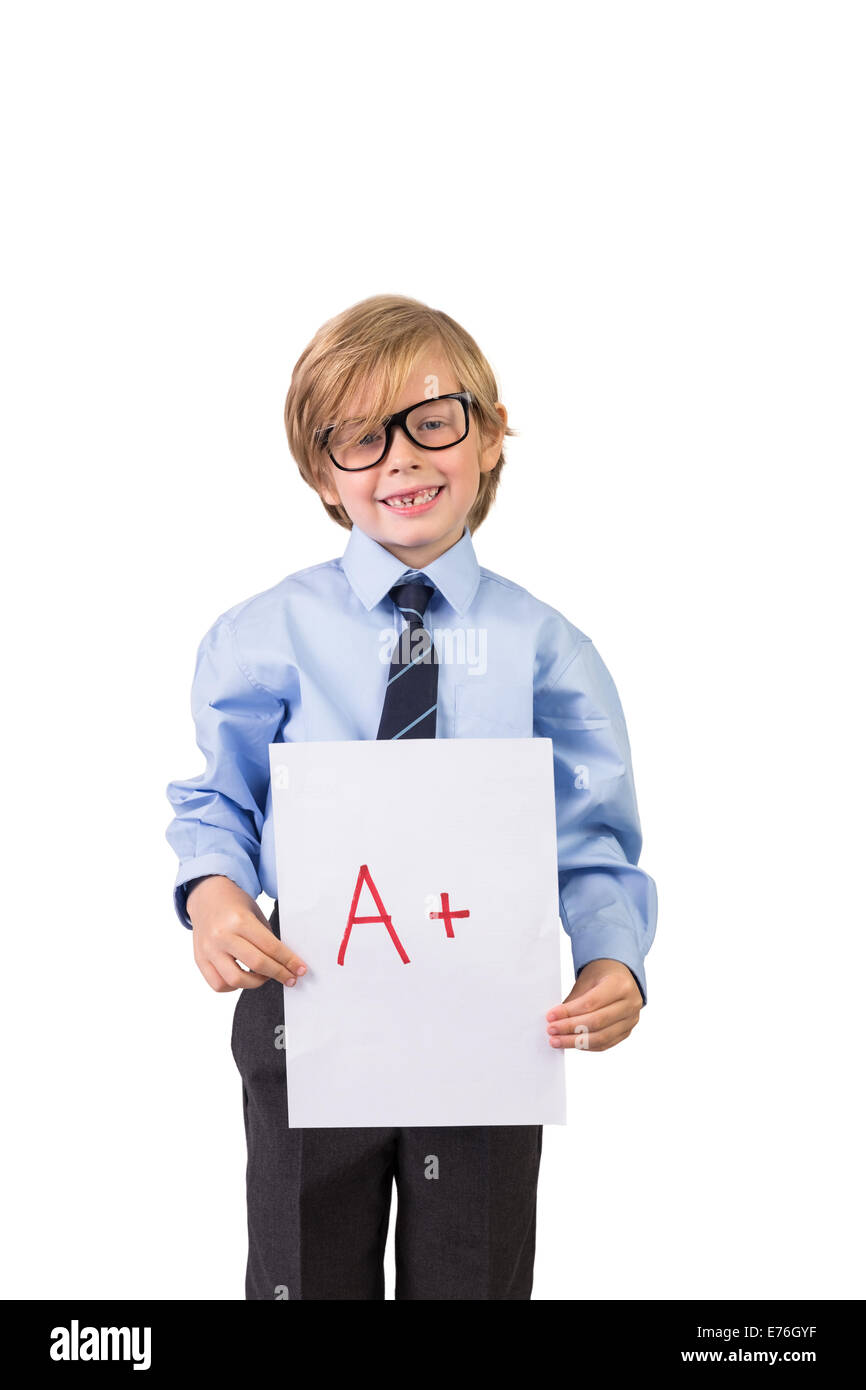 Student holding sheet of paper Stock Photo - Alamy