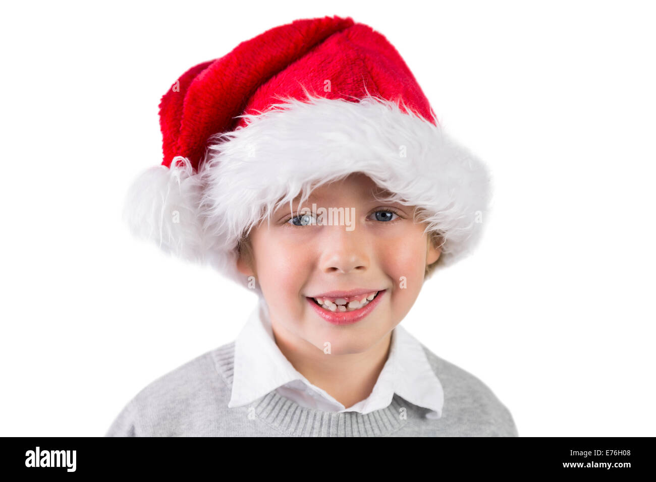 Child wearing a santa hat Stock Photo - Alamy