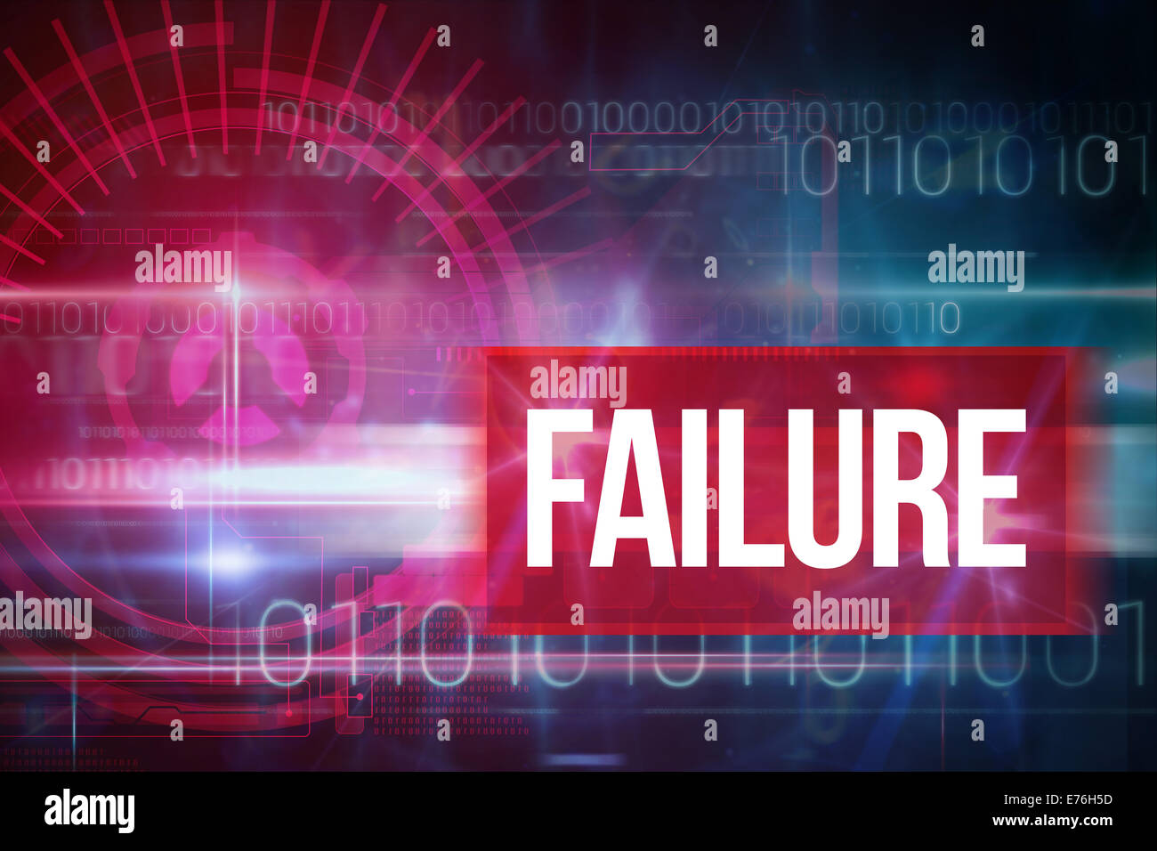 Failure against blue technology design with binary code Stock Photo - Alamy