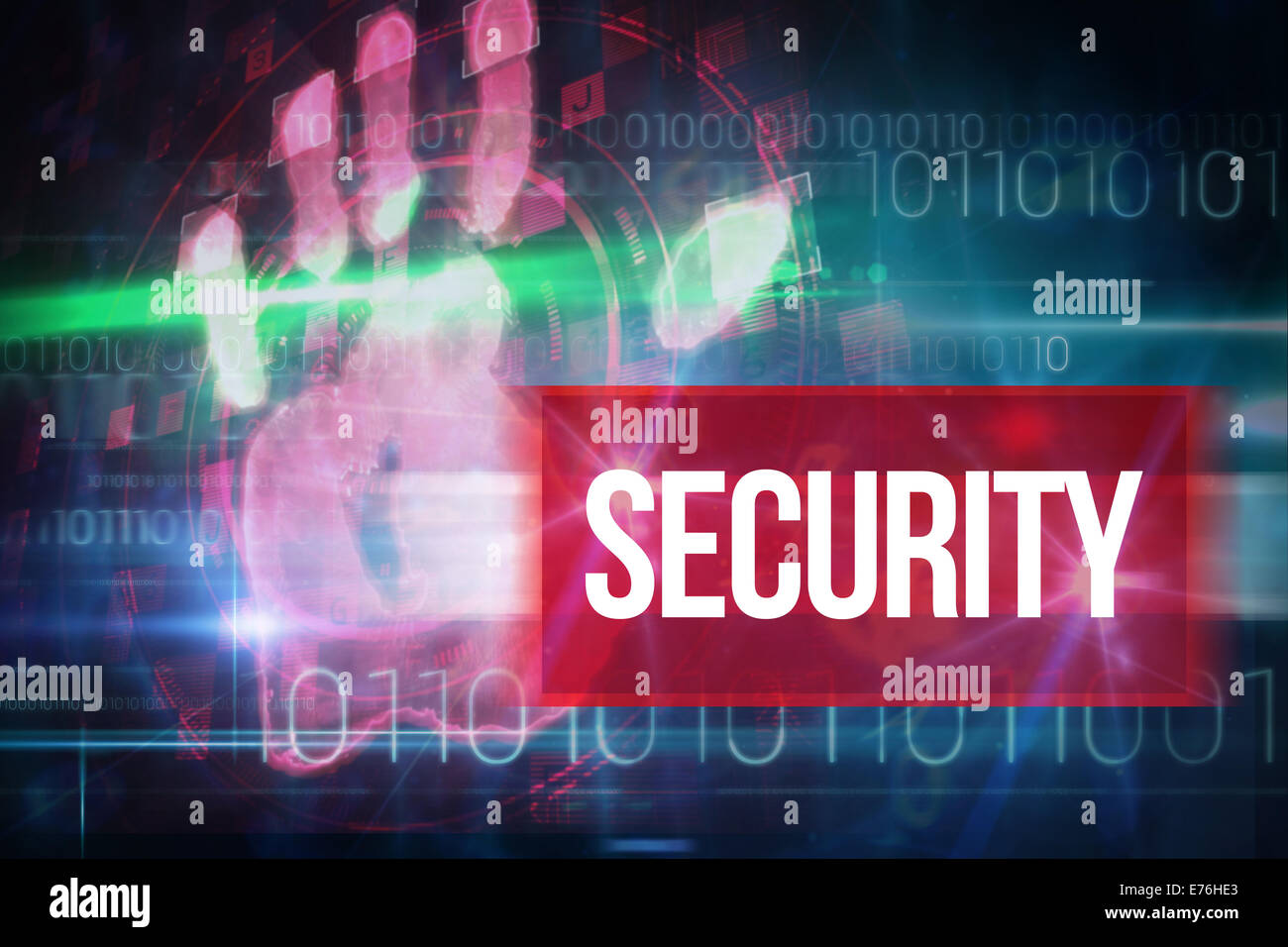 Security against blue technology design with binary code Stock Photo ...