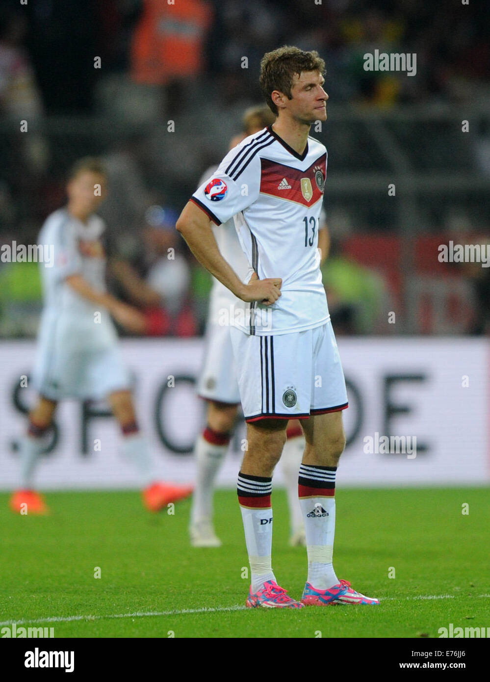Germany's Thomas Mueller reacts after Scotland's 1-1 equalizer during ...