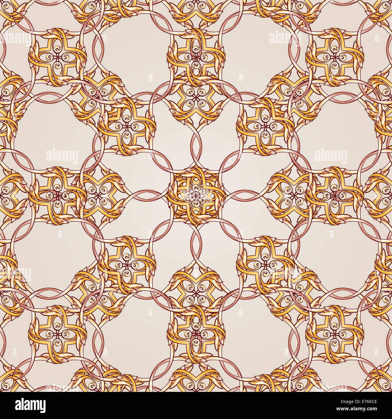 Seamless ornate pattern of brown henna on beige background Stock Photo ...