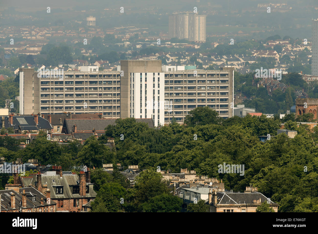 Gartnavel General Hospital Glasgow viewed from Gilmorehill Stock Photo ...