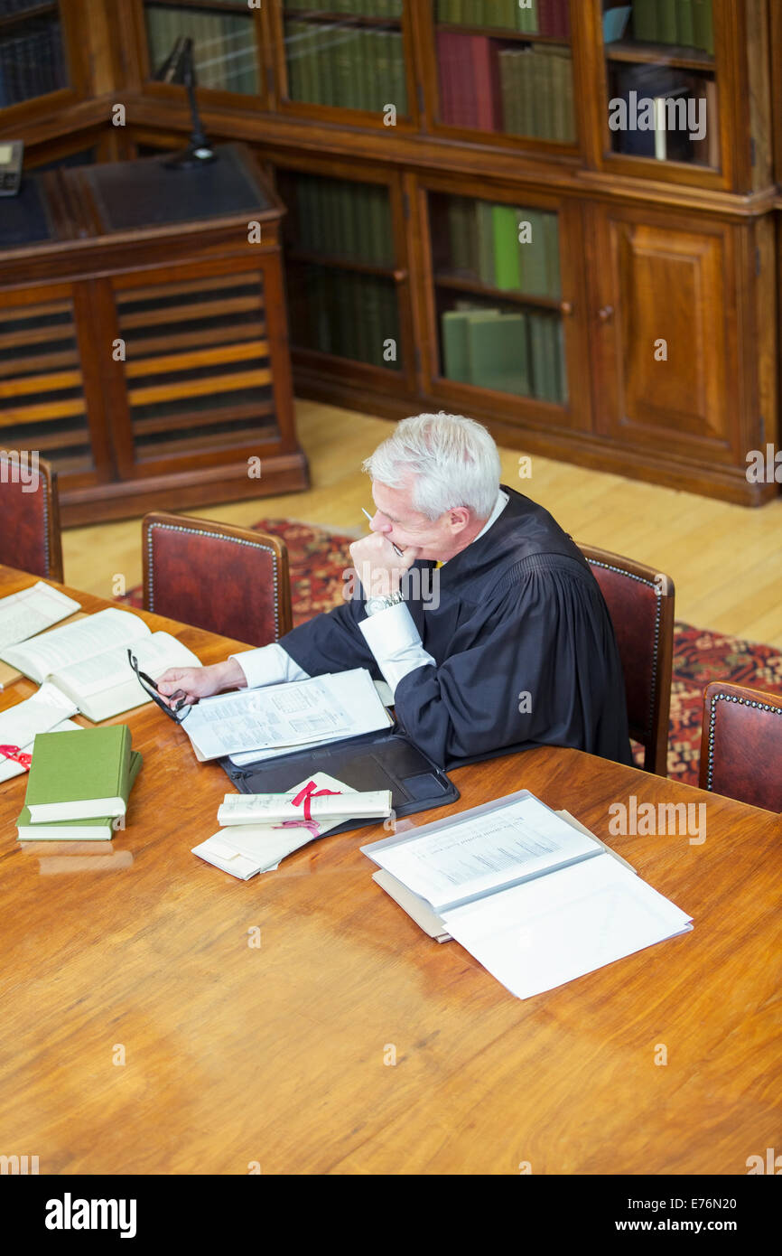 Judge doing research in courthouse Stock Photo - Alamy