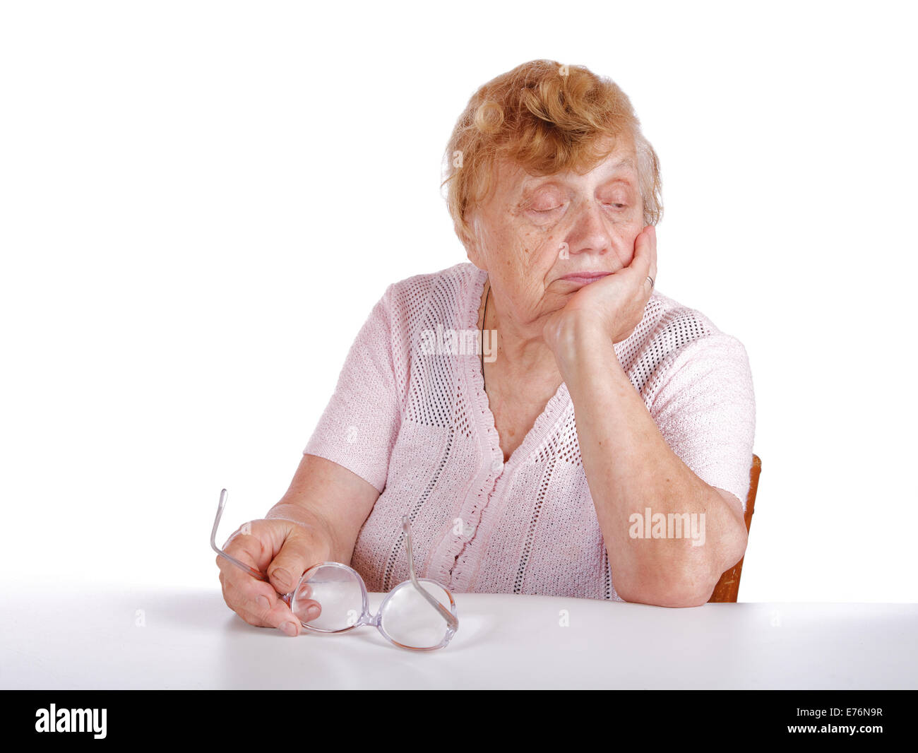 Portrait old women on a white background Stock Photo - Alamy