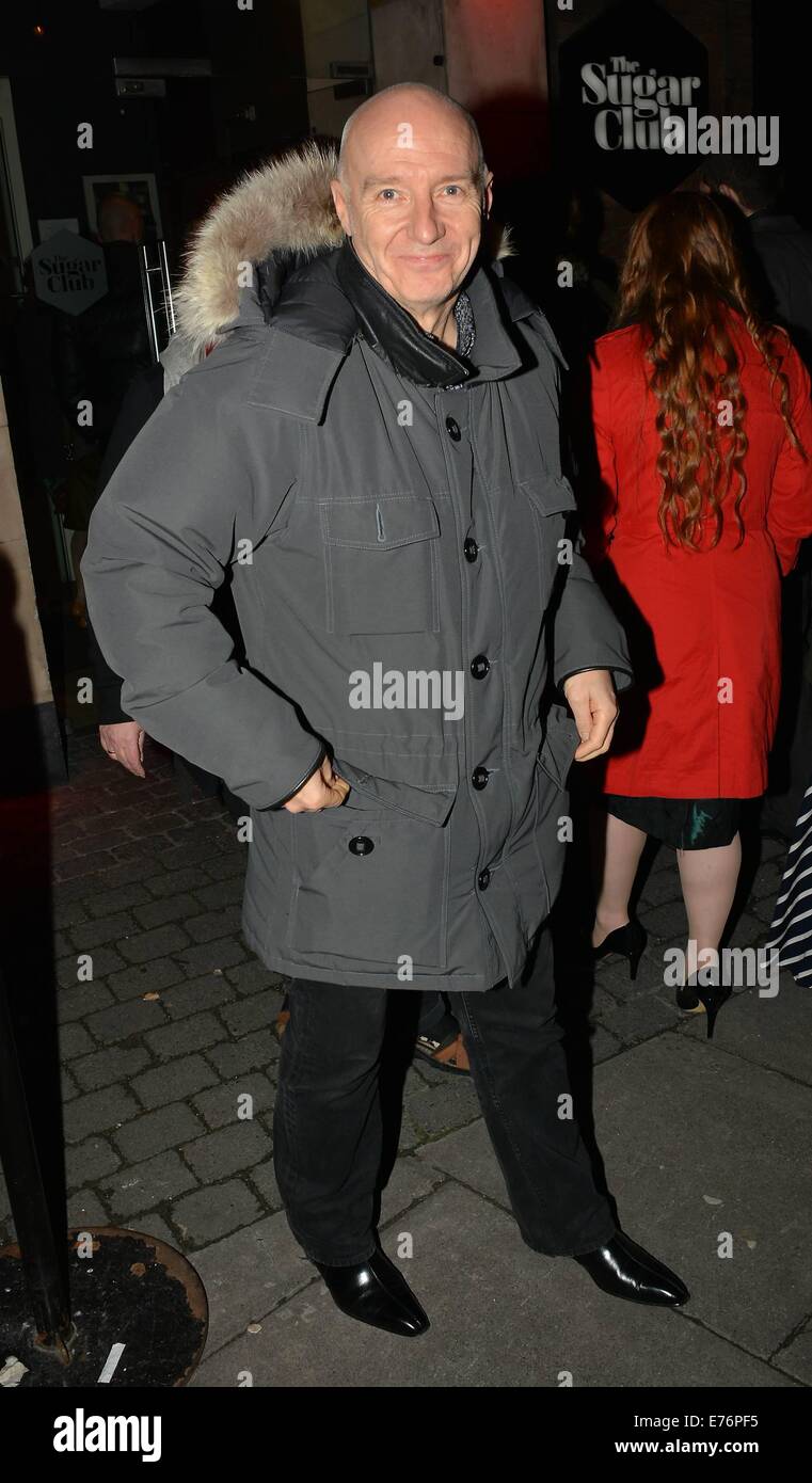 Singer Midge Ure seen leaving The Sugar Club after a performance ...