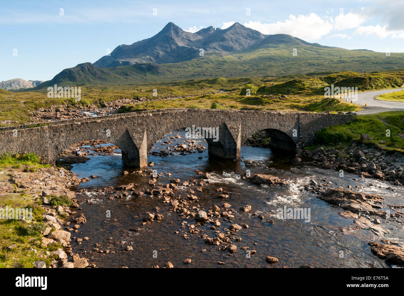 Sligachan Bridge with Sgurr nan Gillean Mountain of Cuillin Range, Isle ...