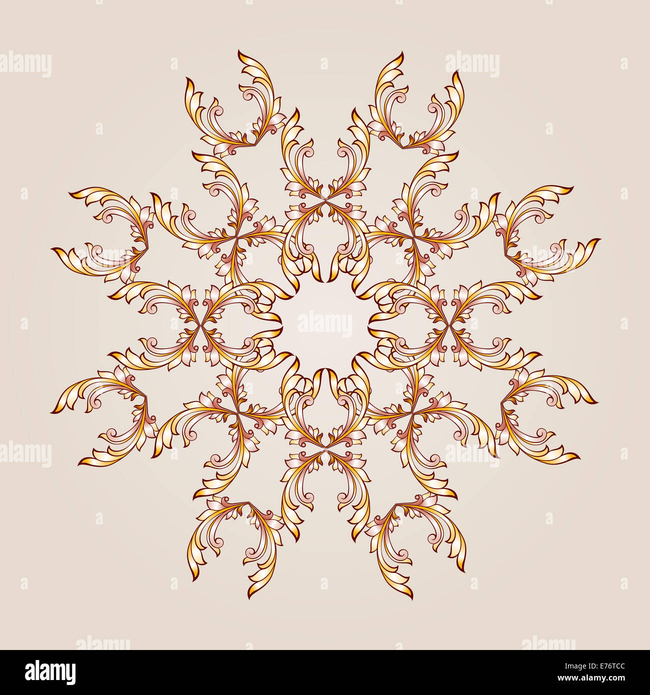Flower pattern of brown henna on beige the background Stock Photo - Alamy