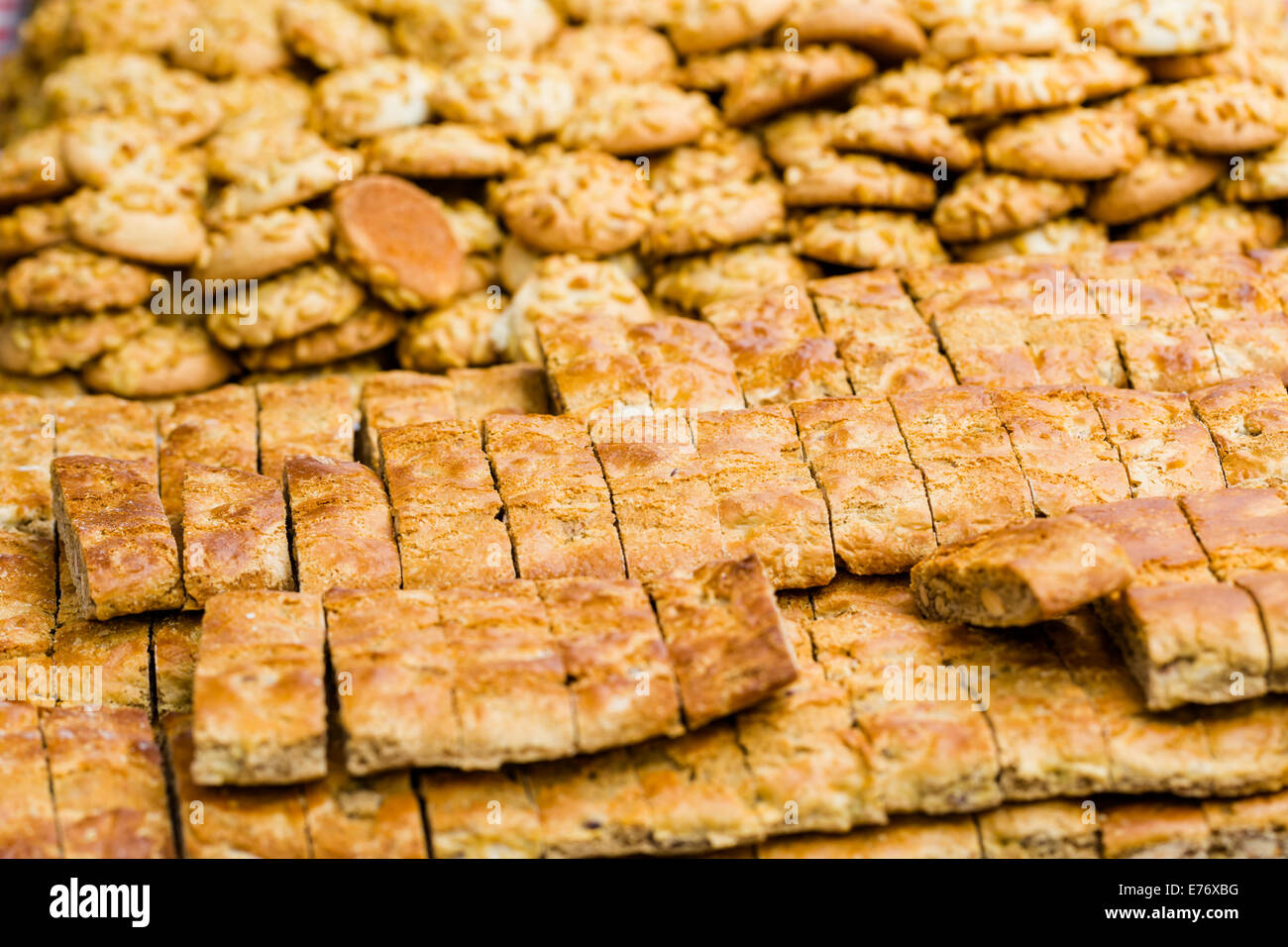 Traditional Italian cookies in large quantaty on display Stock Photo ...
