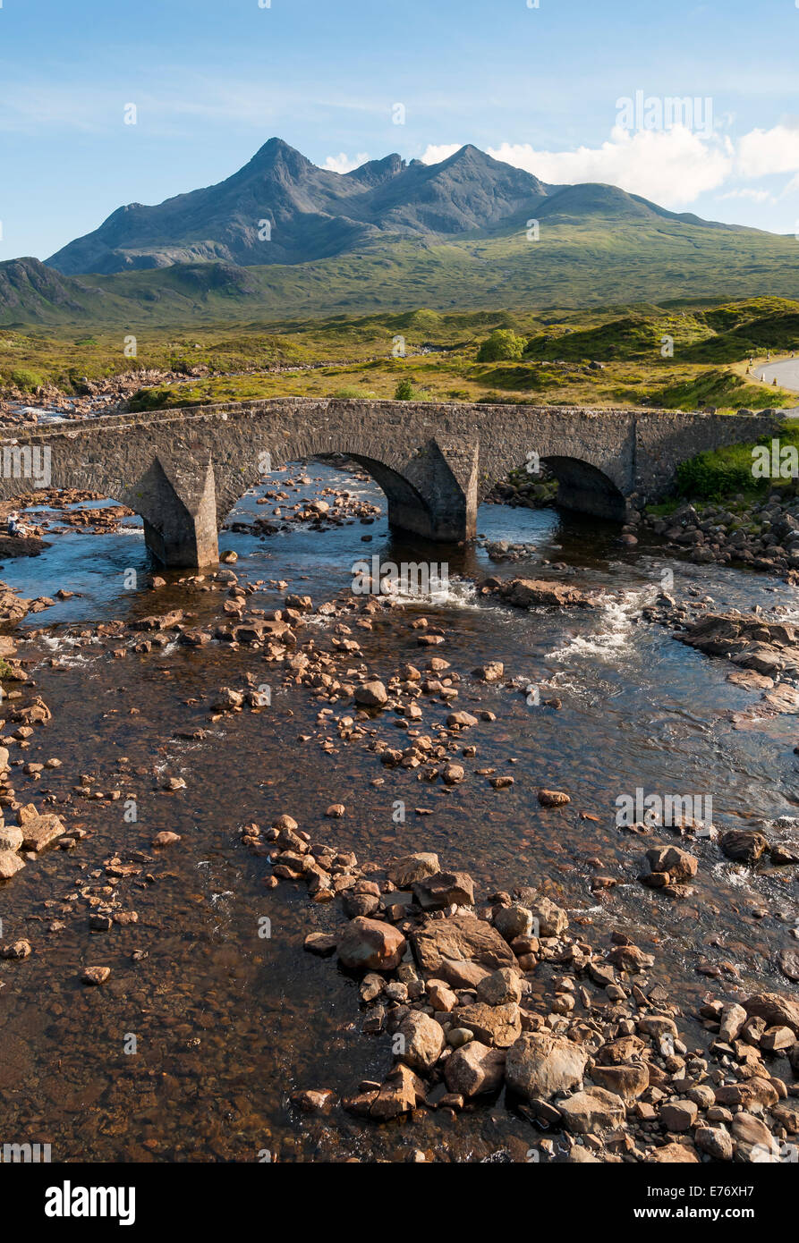 Sligachan Bridge with Sgurr nan Gillean Mountain of Cuillin Range, Isle ...