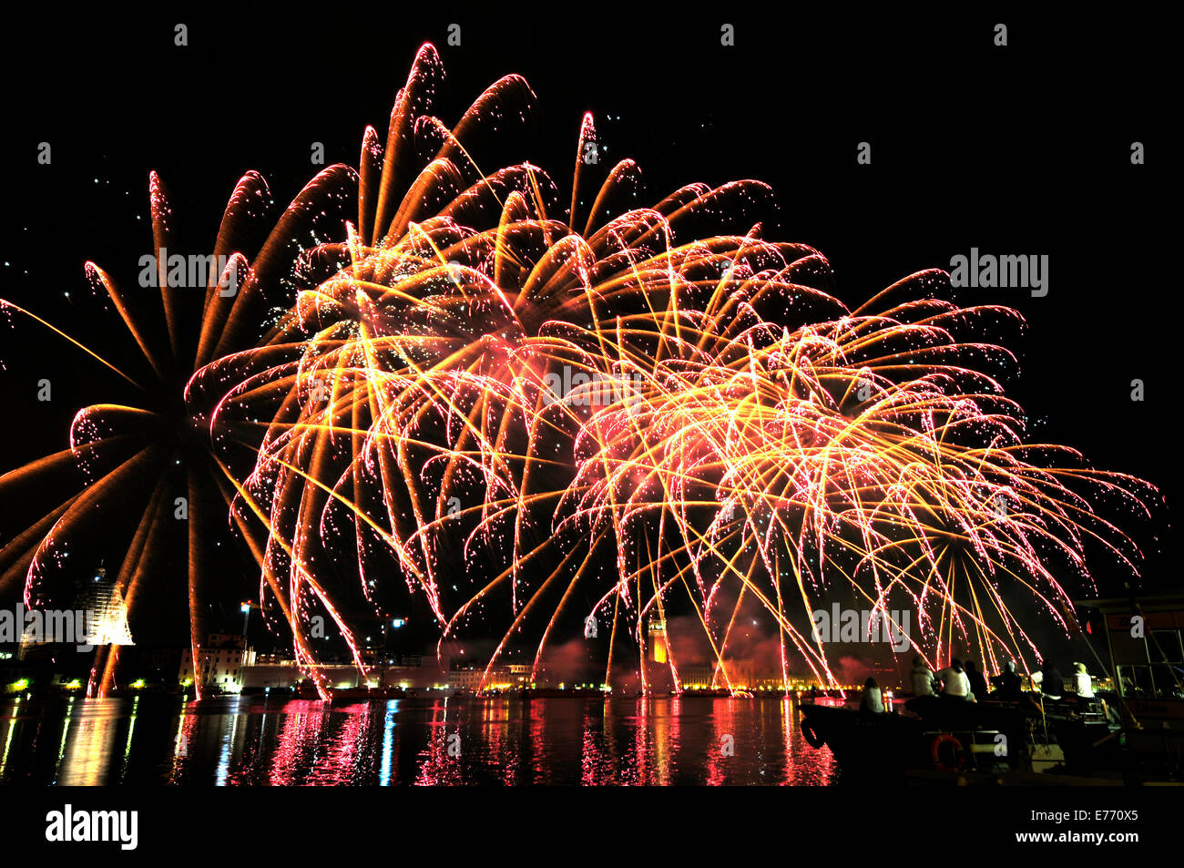 Fireworks on the sea Stock Photo - Alamy