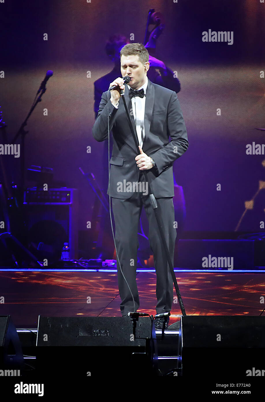 Michael Buble performing live on stage at the Manchester Phones4You ...