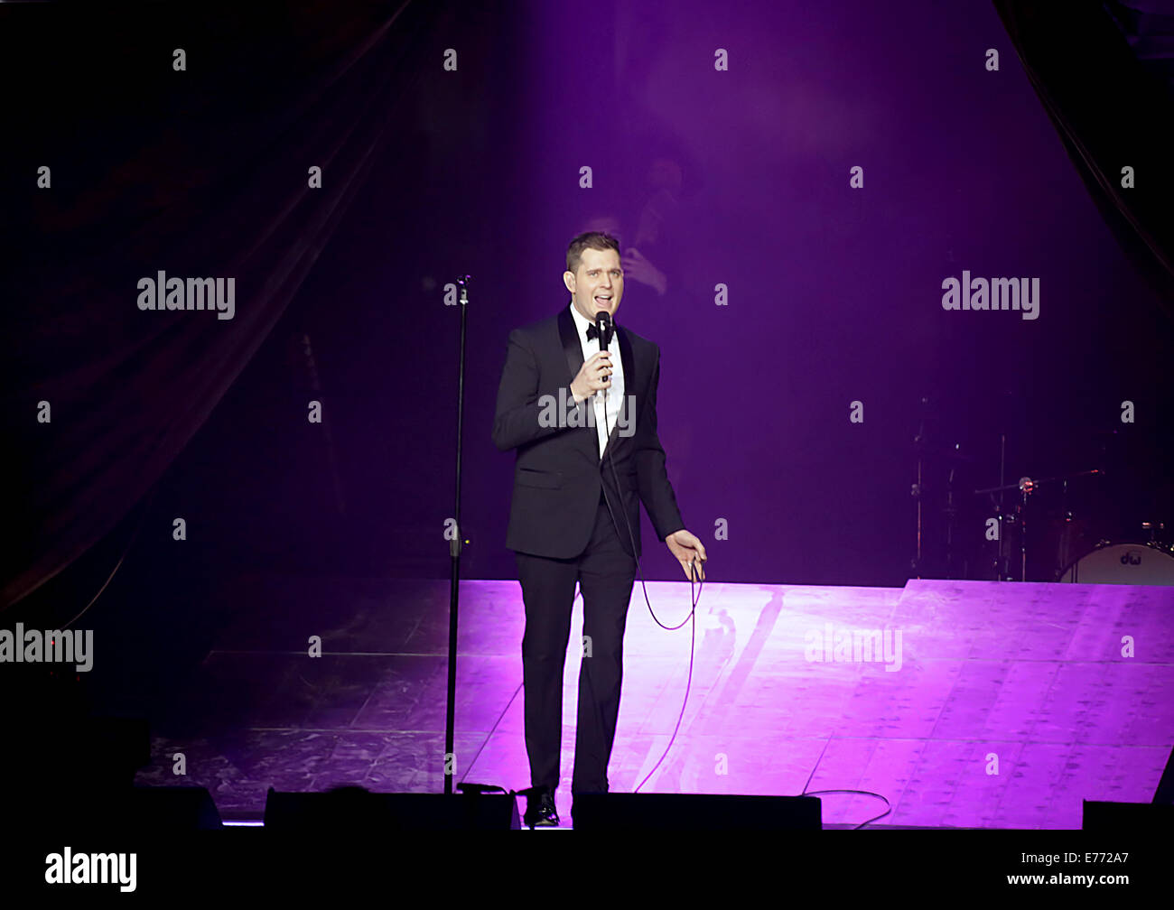 Michael Buble performing live on stage at the Manchester Phones4You ...