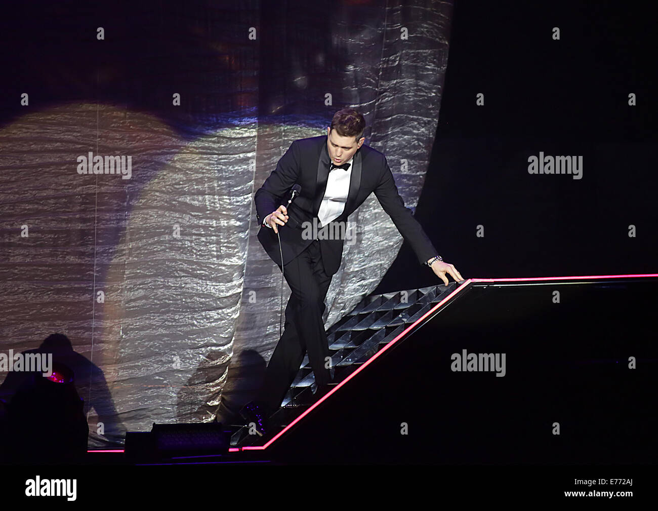 Michael Buble performing live on stage at the Manchester Phones4You ...